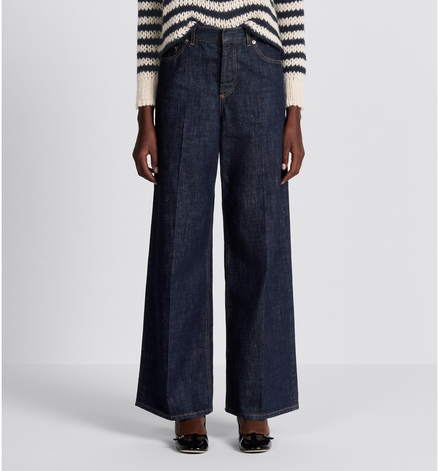 Dior 8 Flared Jeans, D05 Deep Blue Cotton Denim | DIOR