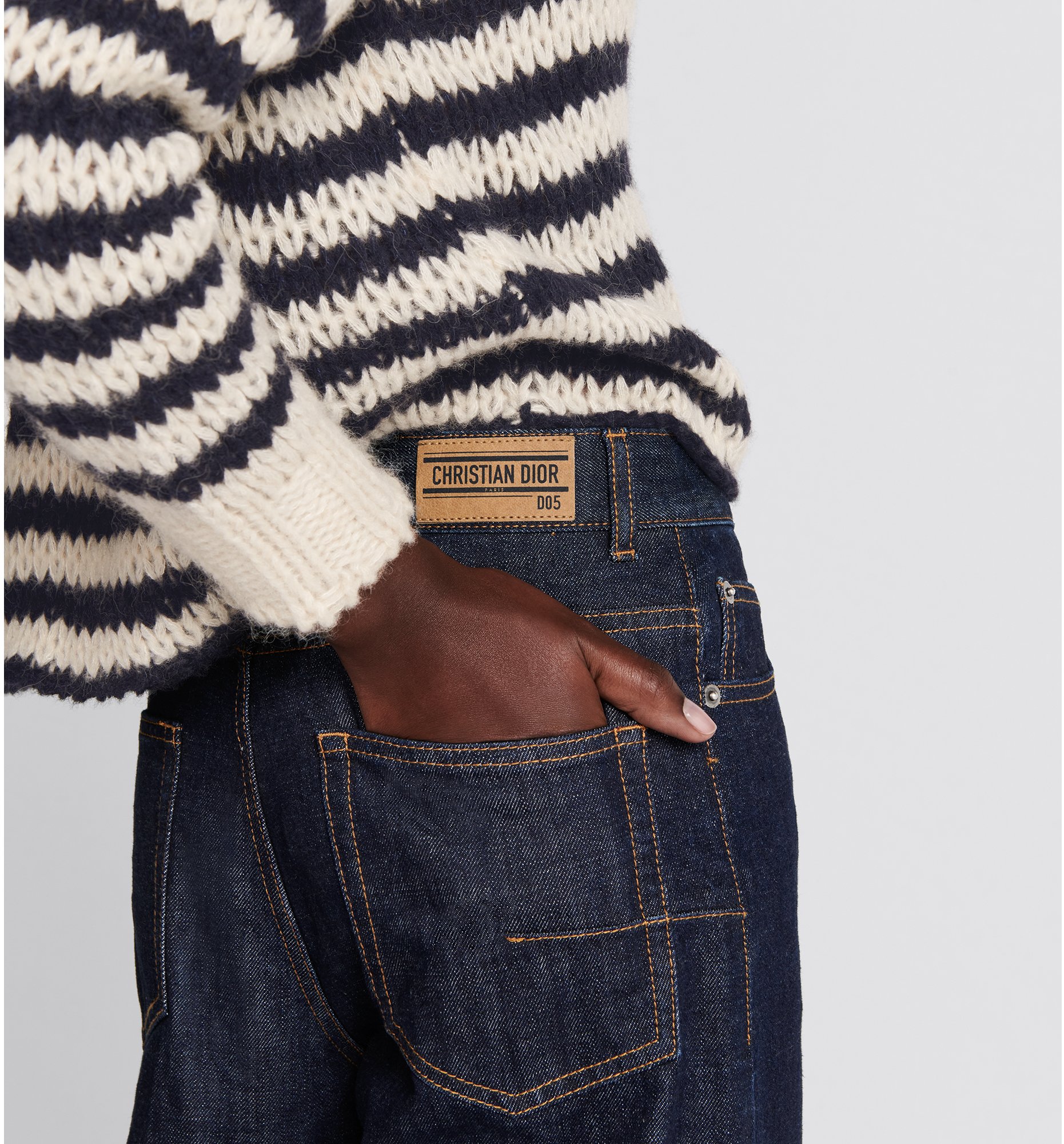 Dior 8 Flared Jeans, D05 Deep Blue Cotton Denim | DIOR