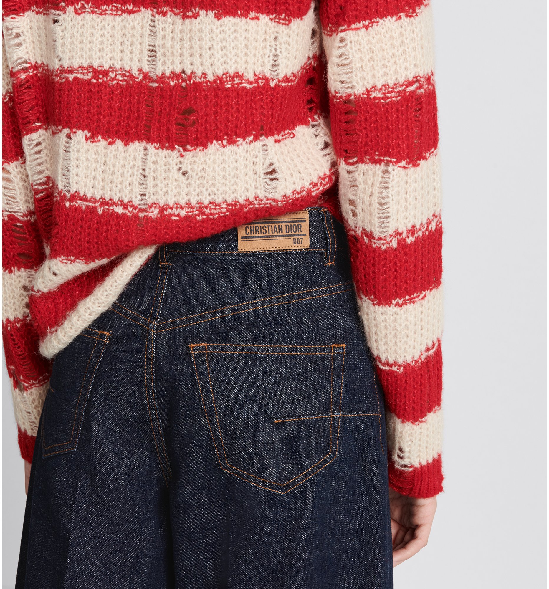 Dior 8 Flared Cropped Jeans, D07 Deep Blue Cotton Denim | DIOR