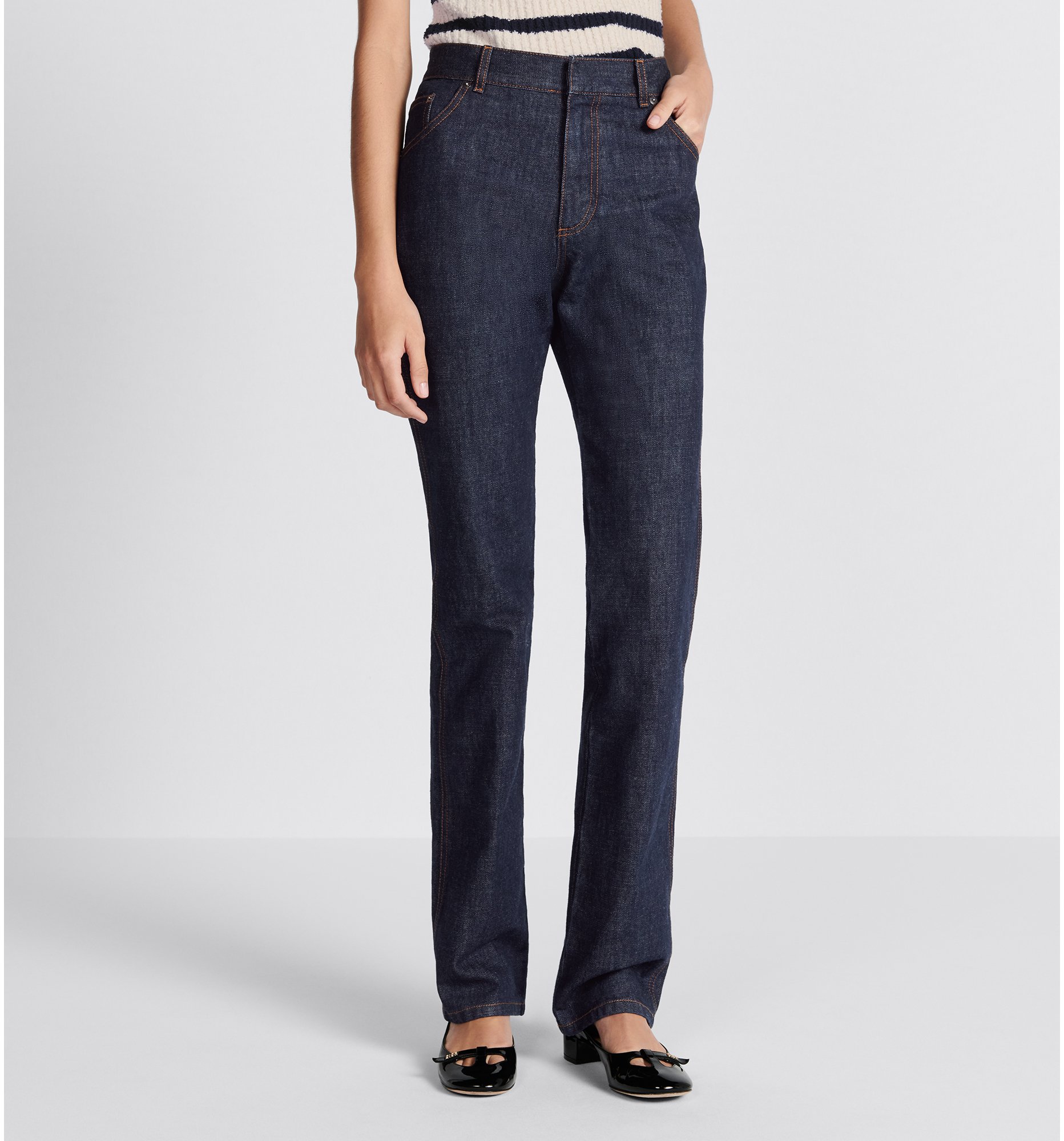 Dior 8 Regular-Fit Jeans, D09 Deep Blue Cotton Denim | DIOR