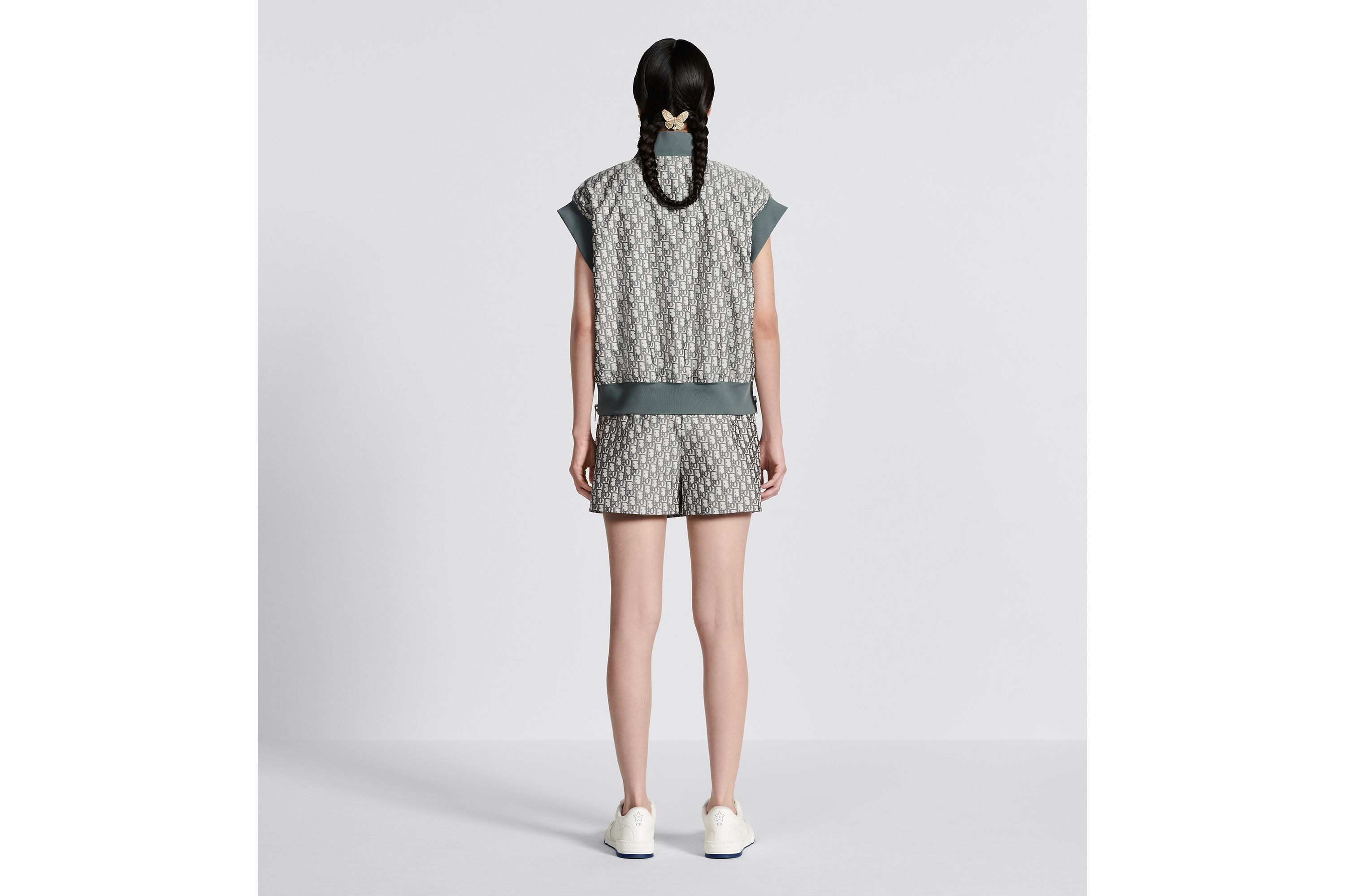 Skort Gray Technical Taffeta Jacquard with Dior Oblique Motif | DIOR