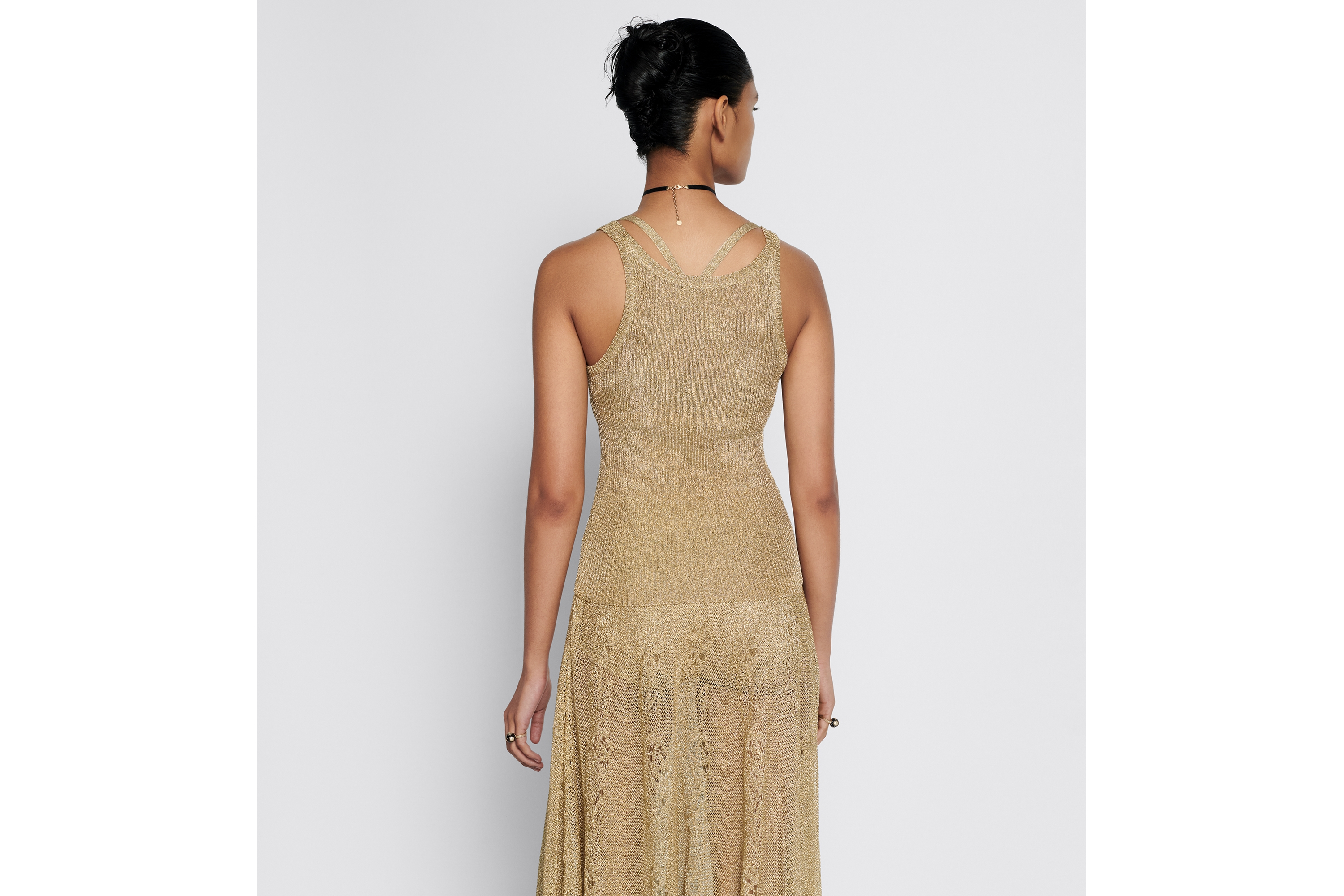 Tank Top Gold-Tone Technical Cotton Ribbed Mesh | DIOR
