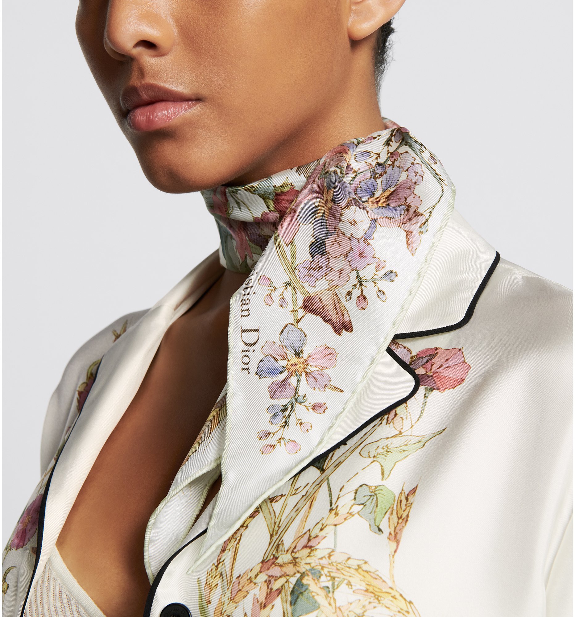 Dior 4 Saisons Été Dior Diamond 白色多色真絲斜紋布 | DIOR