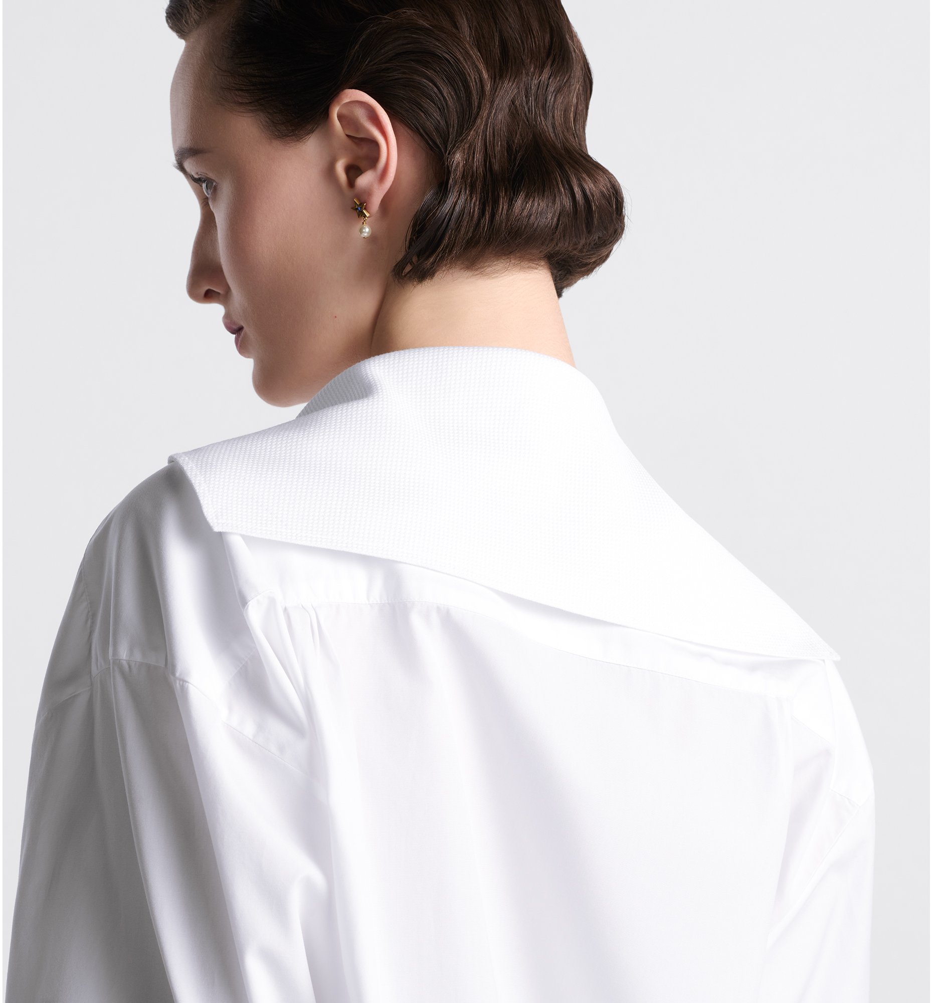 Blouse with Sailor Collar White Cotton Poplin | DIOR