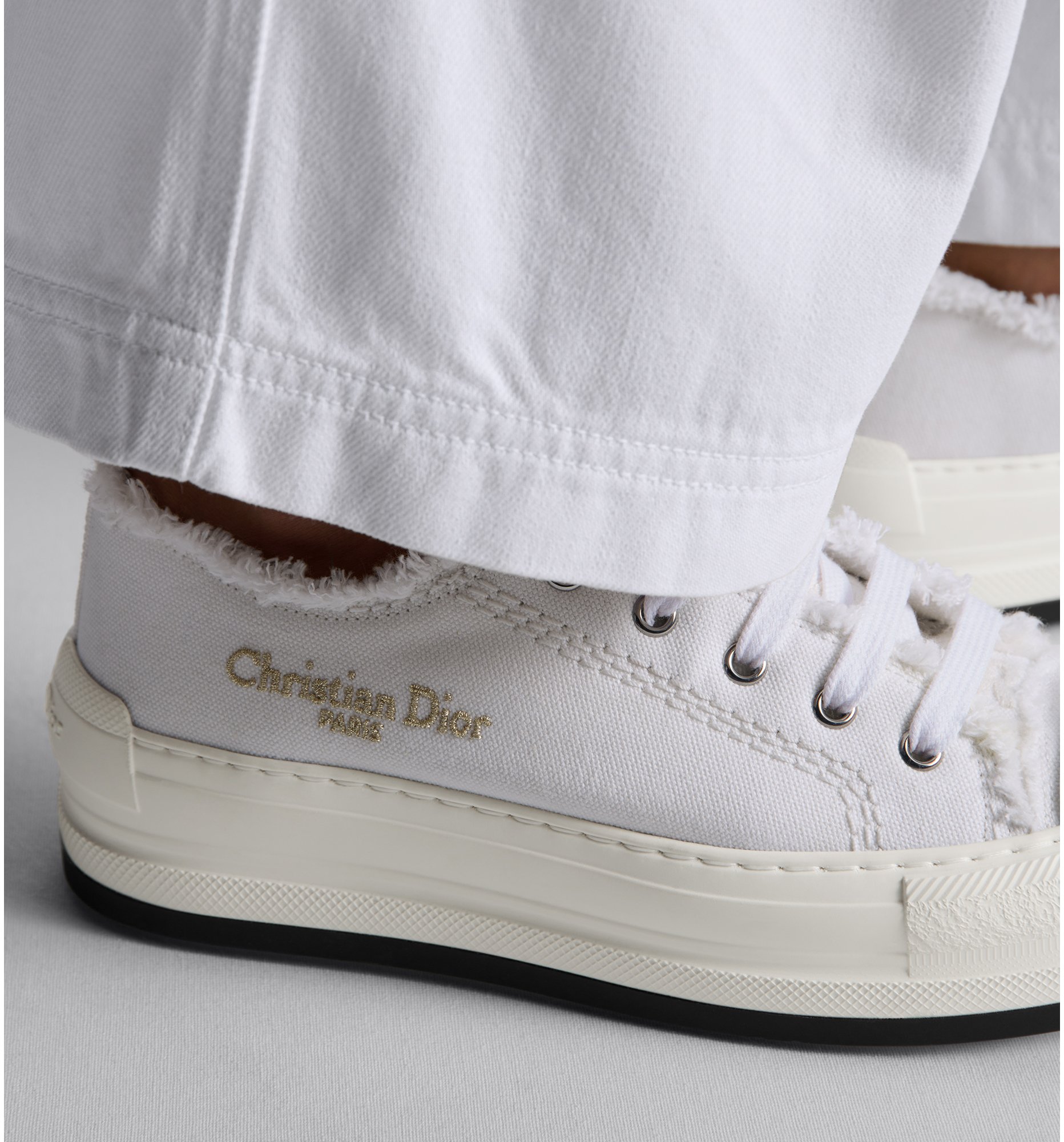 Dioriviera Walk'n'Dior Platform Sneaker White Fringed and Embroidered ...