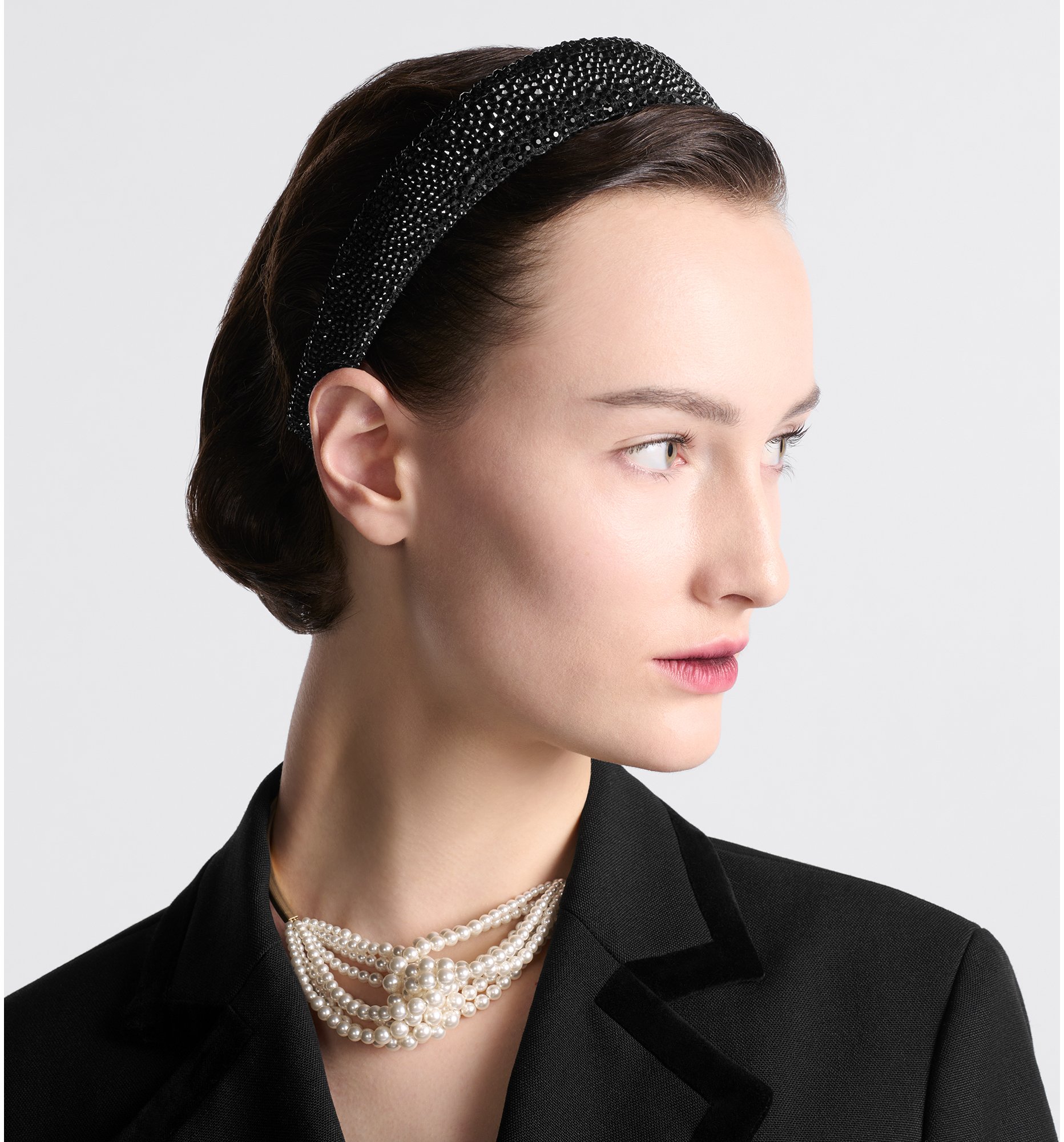 Dior Band Headband Black Cotton Blend and Strass | DIOR
