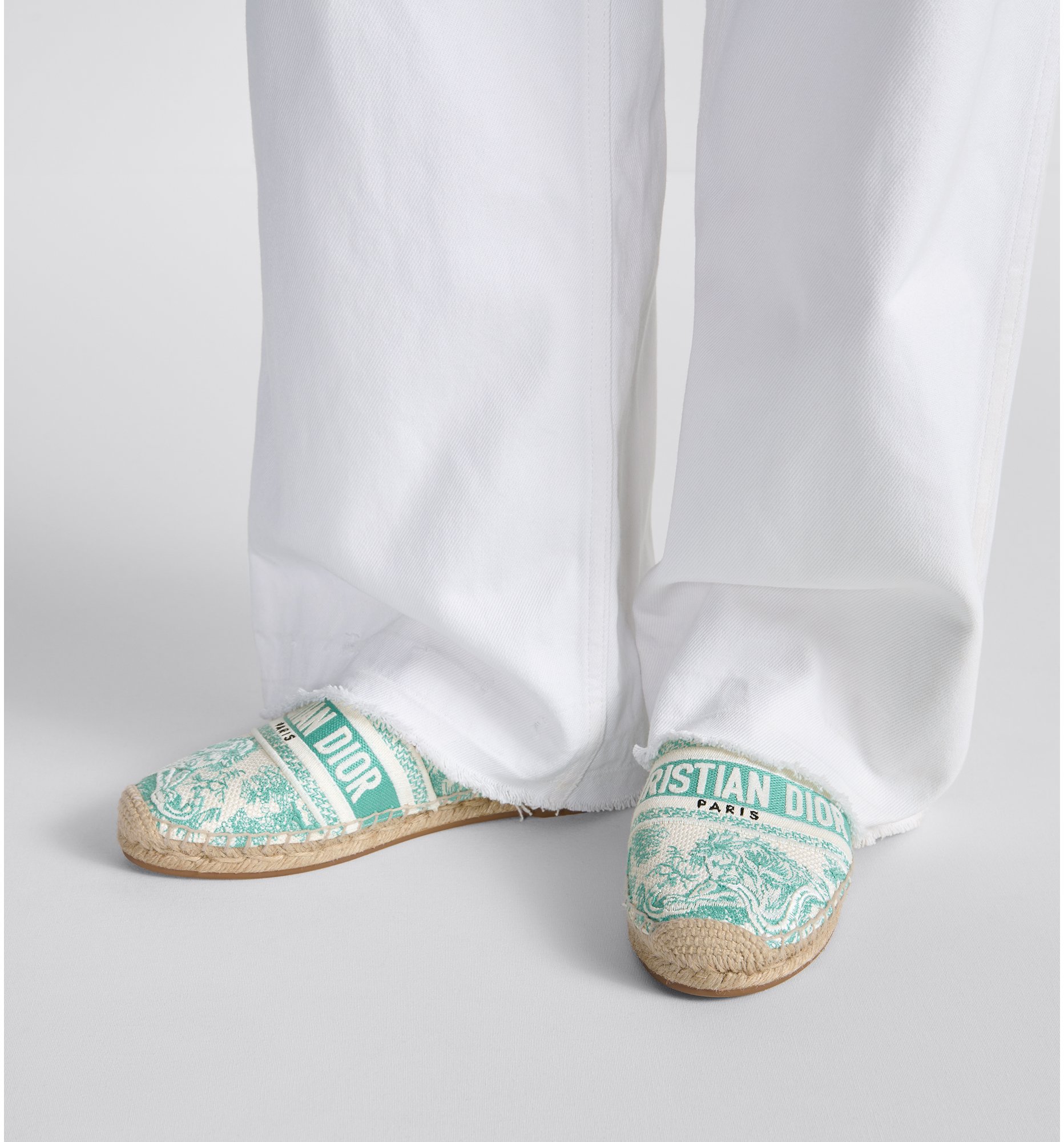 Dioriviera Dior Granville Espadrille Cotton Embroidered with Aquamarina ...
