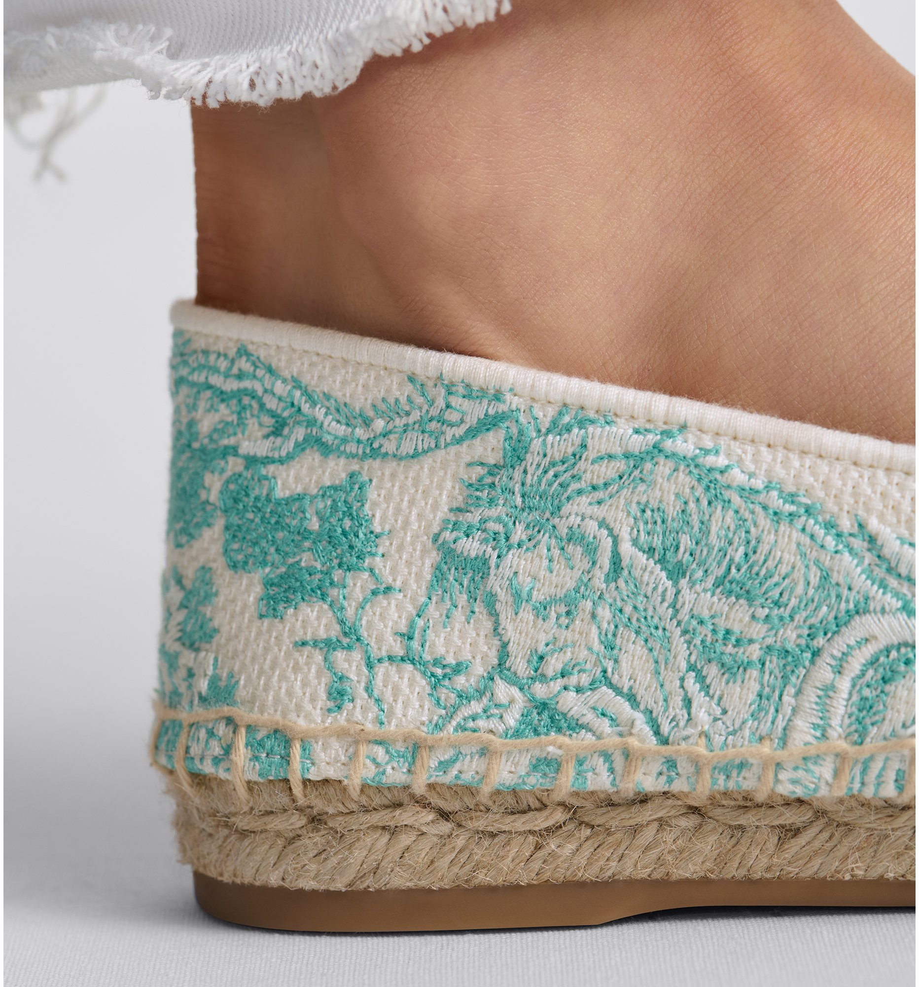 Dioriviera Dior Granville Espadrille Cotton Embroidered with Aquamarina Toile de Jouy Sauvage ...