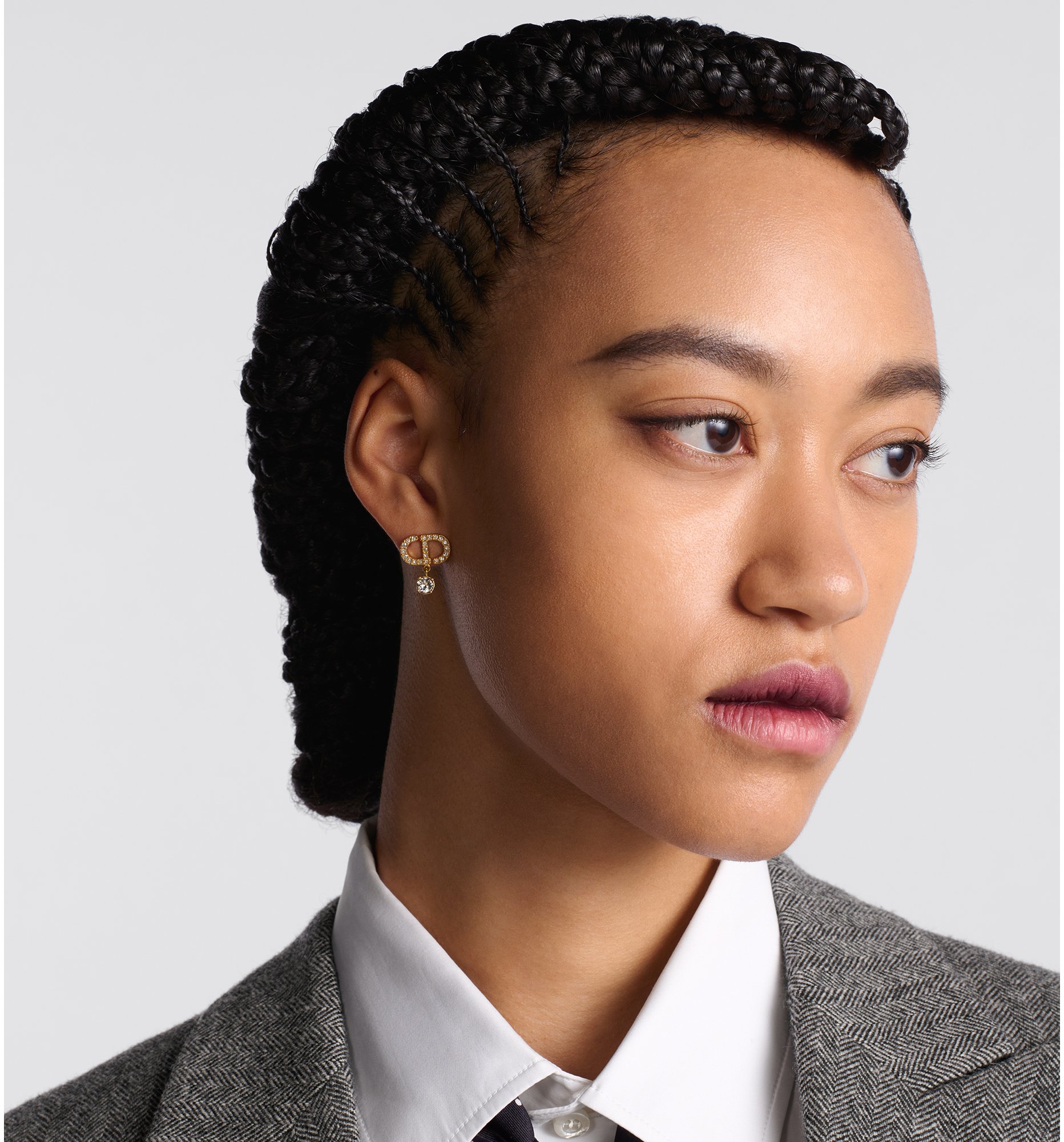 Petit CD Earrings Gold-Finish Metal and Silver-Tone Crystals | DIOR