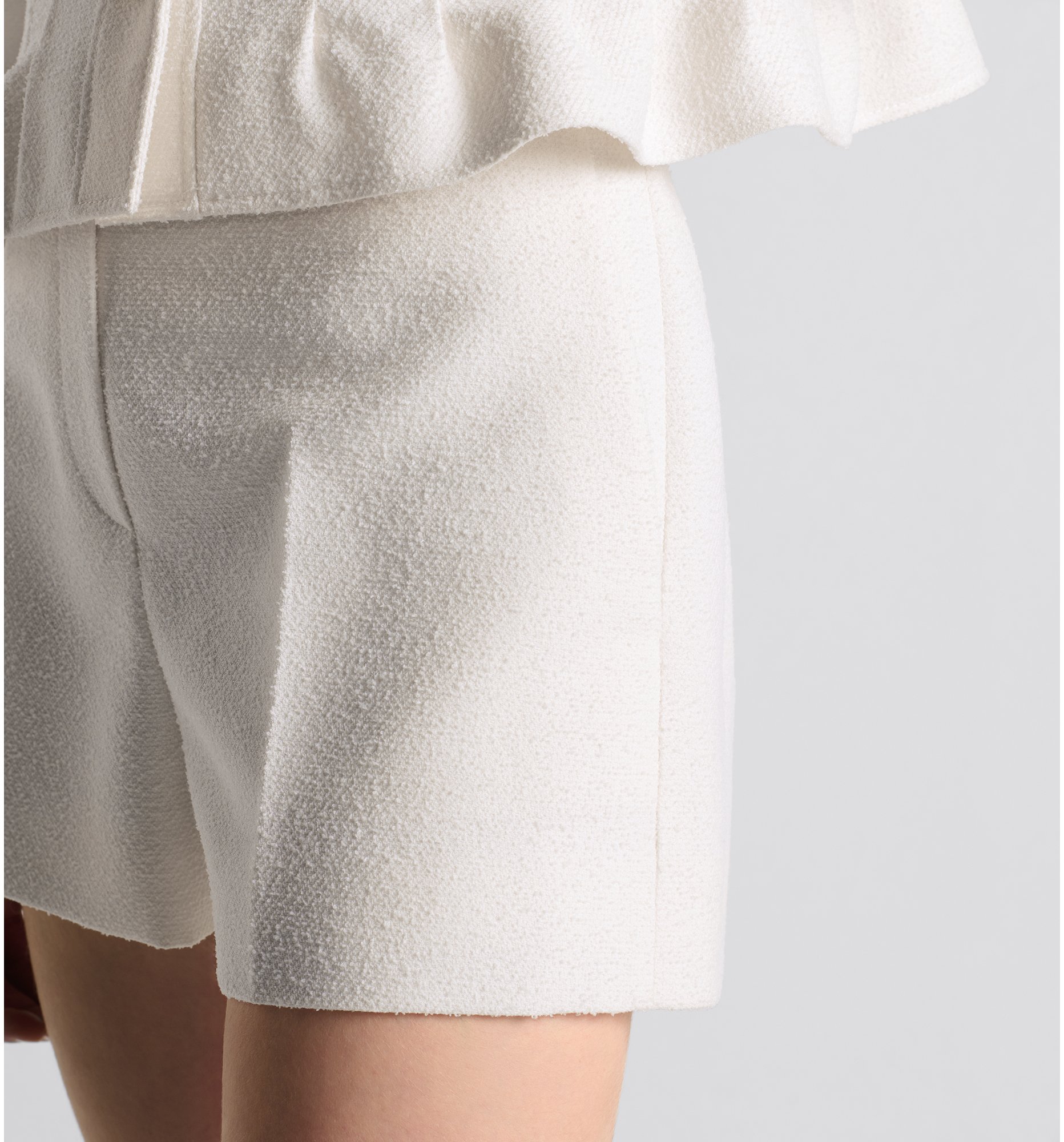 Shorts Ecru Virgin Wool and Silk Bouclé | DIOR