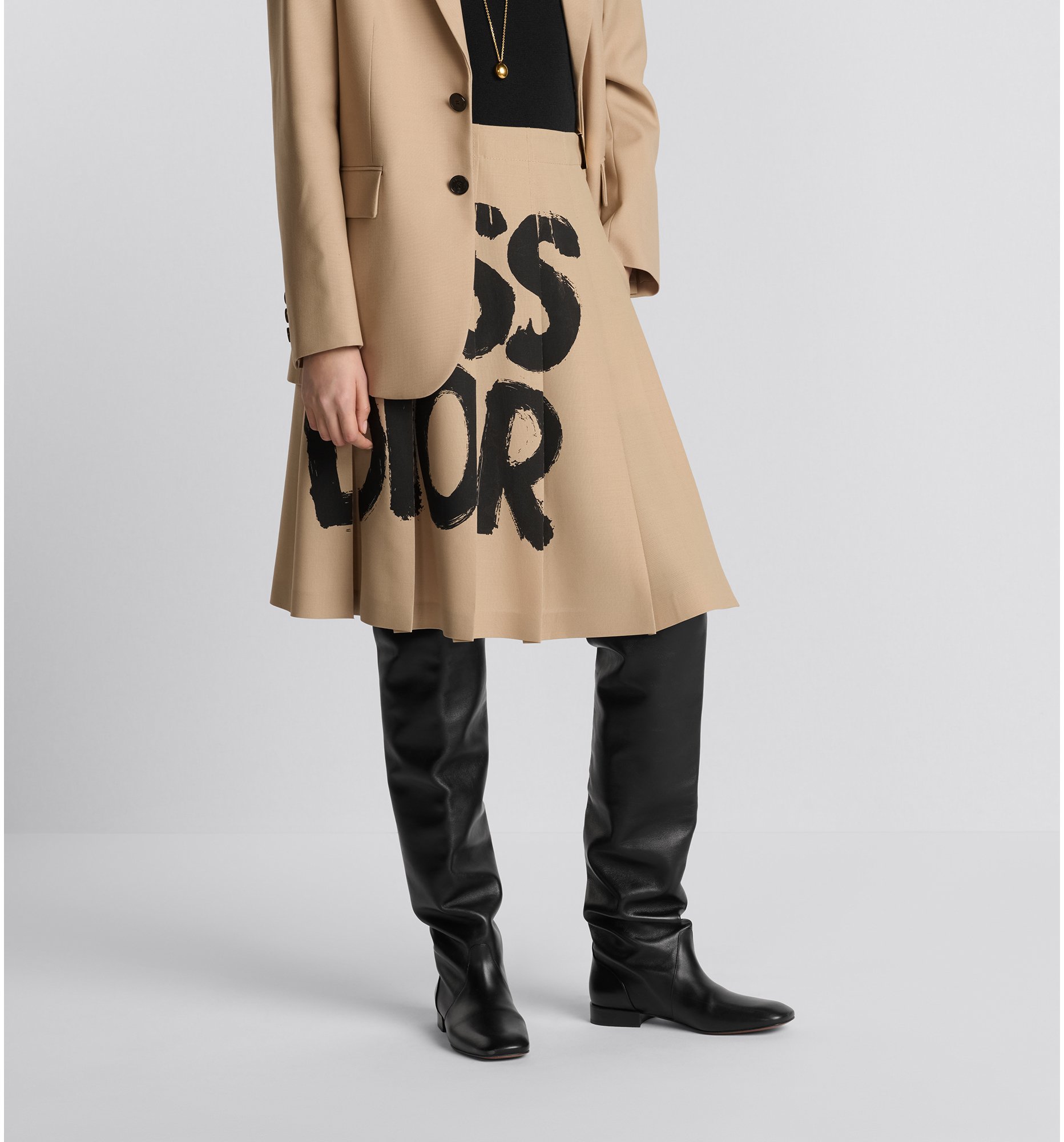 Cuissarde D-Town Cuir de veau souple noir | DIOR