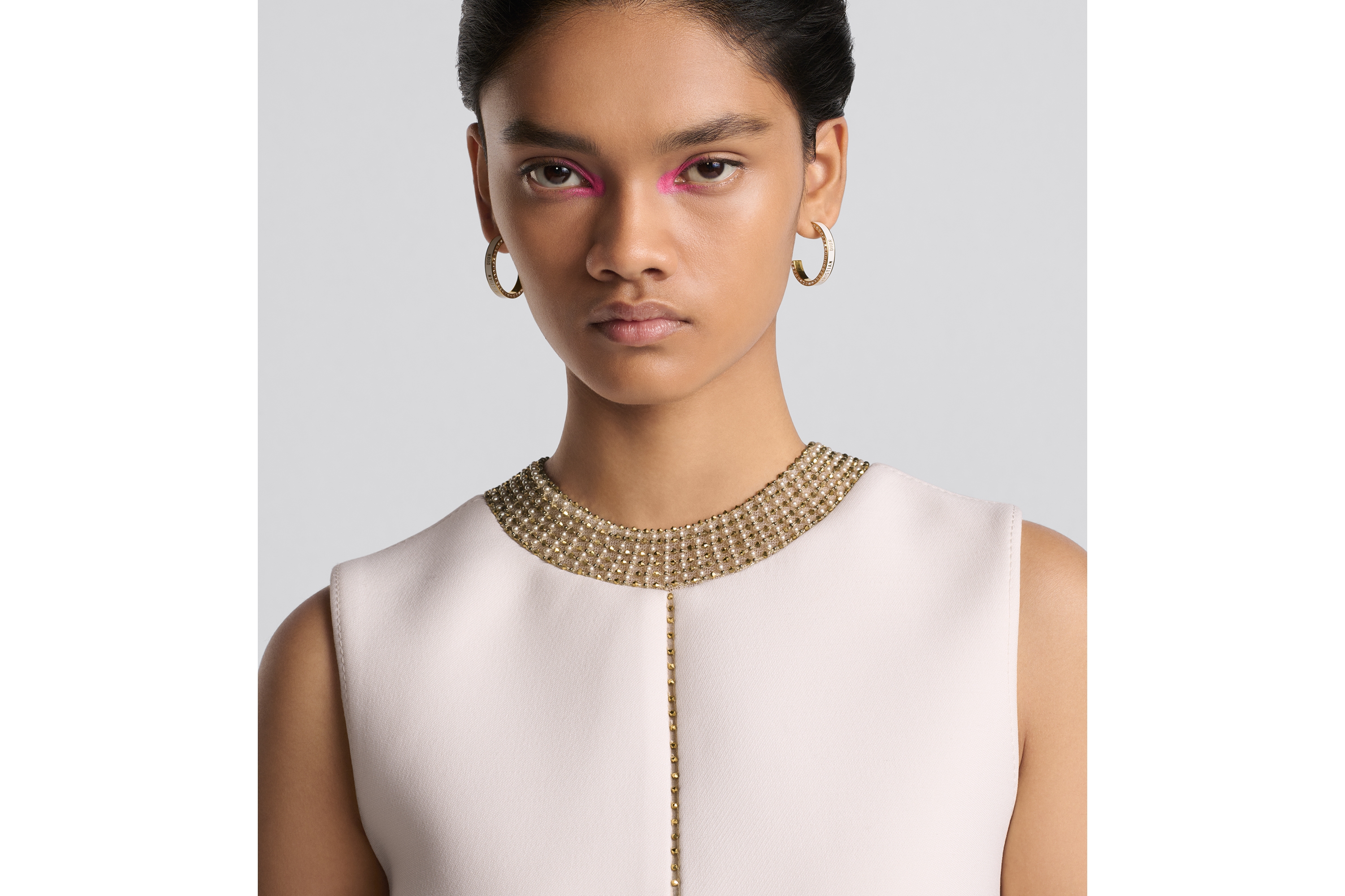 Top bordado Lana y seda blancas | DIOR