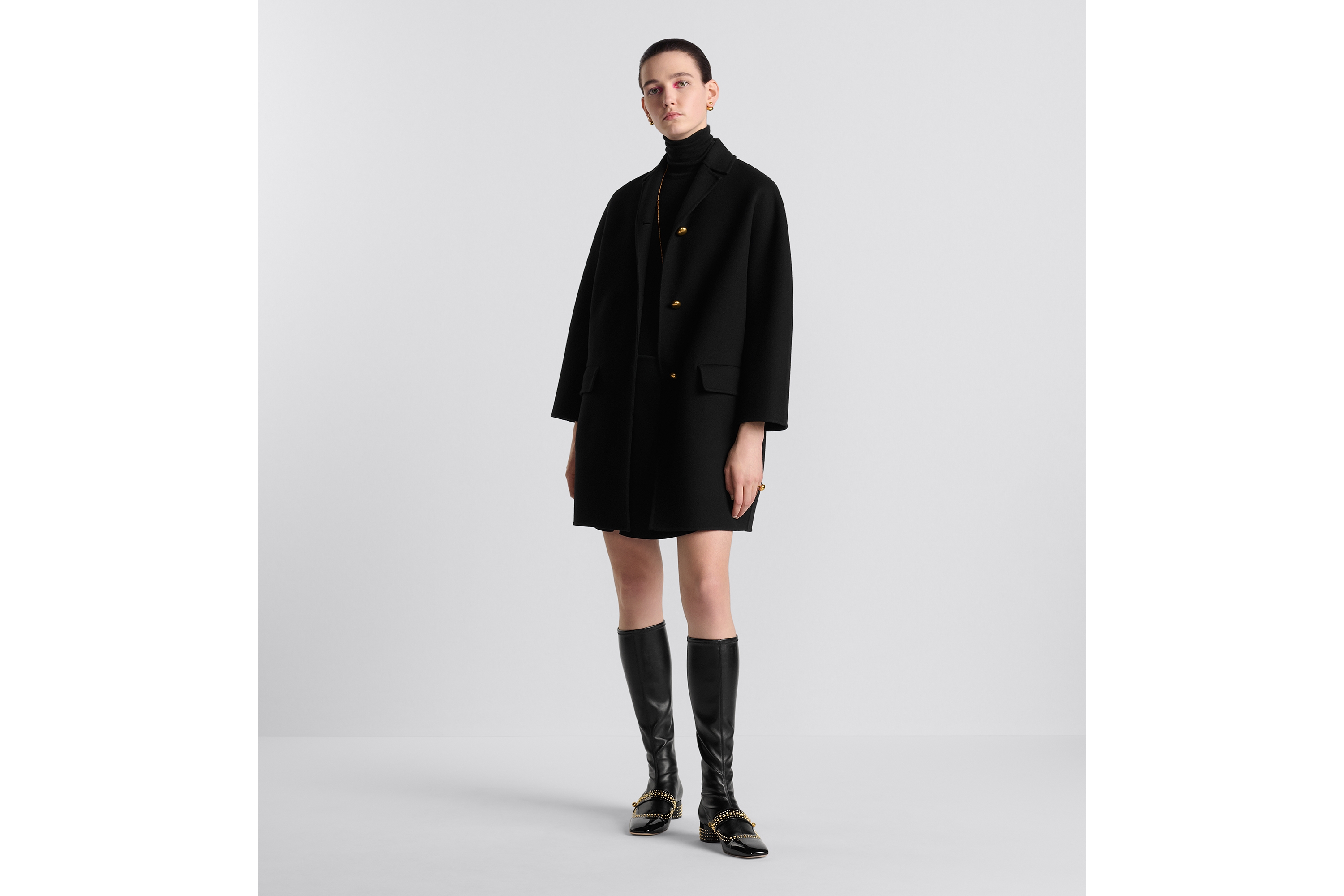 Loose Peacoat Black Double-Sided Virgin Wool and Cashmere | DIOR