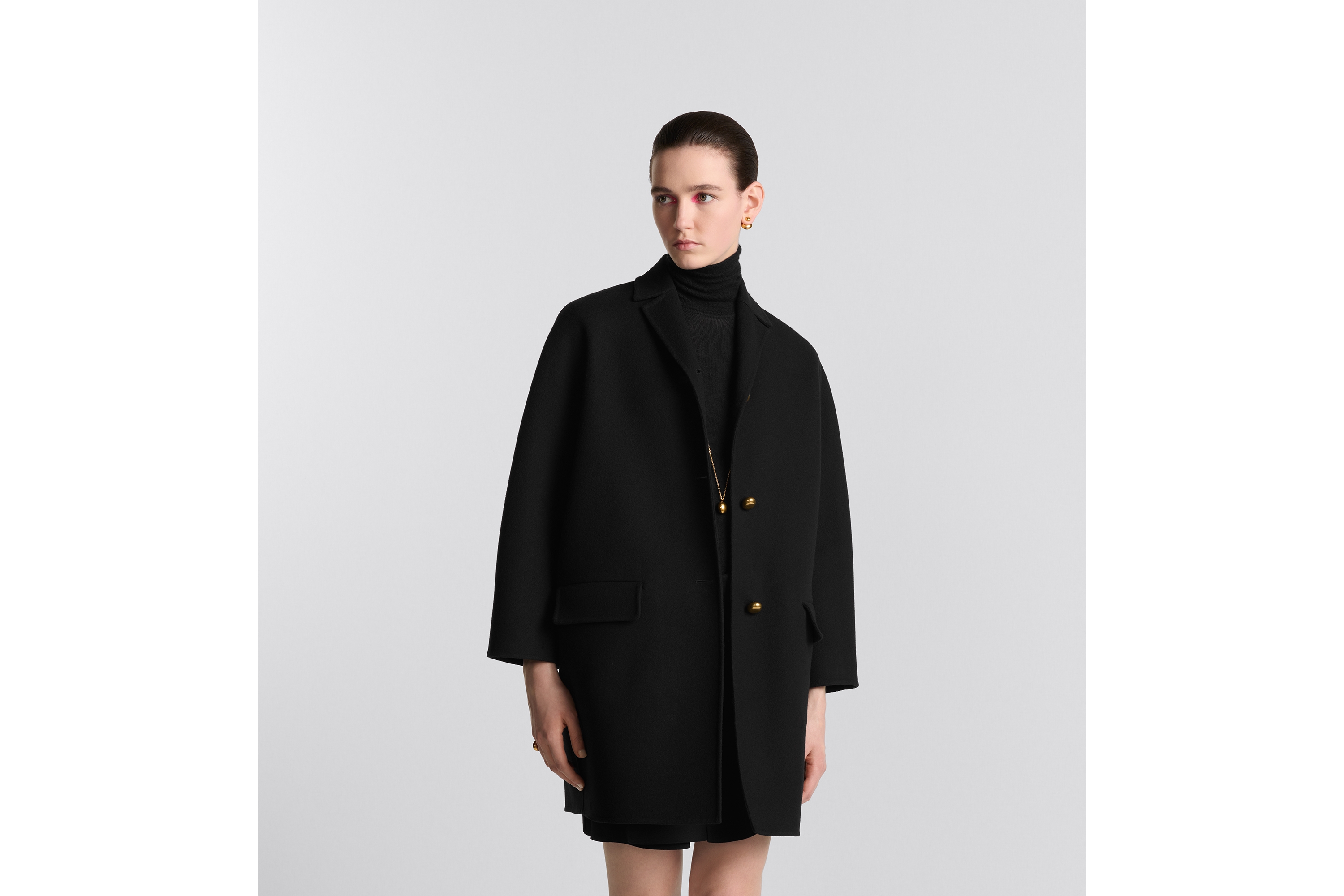 Loose Peacoat Black Double-Sided Virgin Wool and Cashmere | DIOR