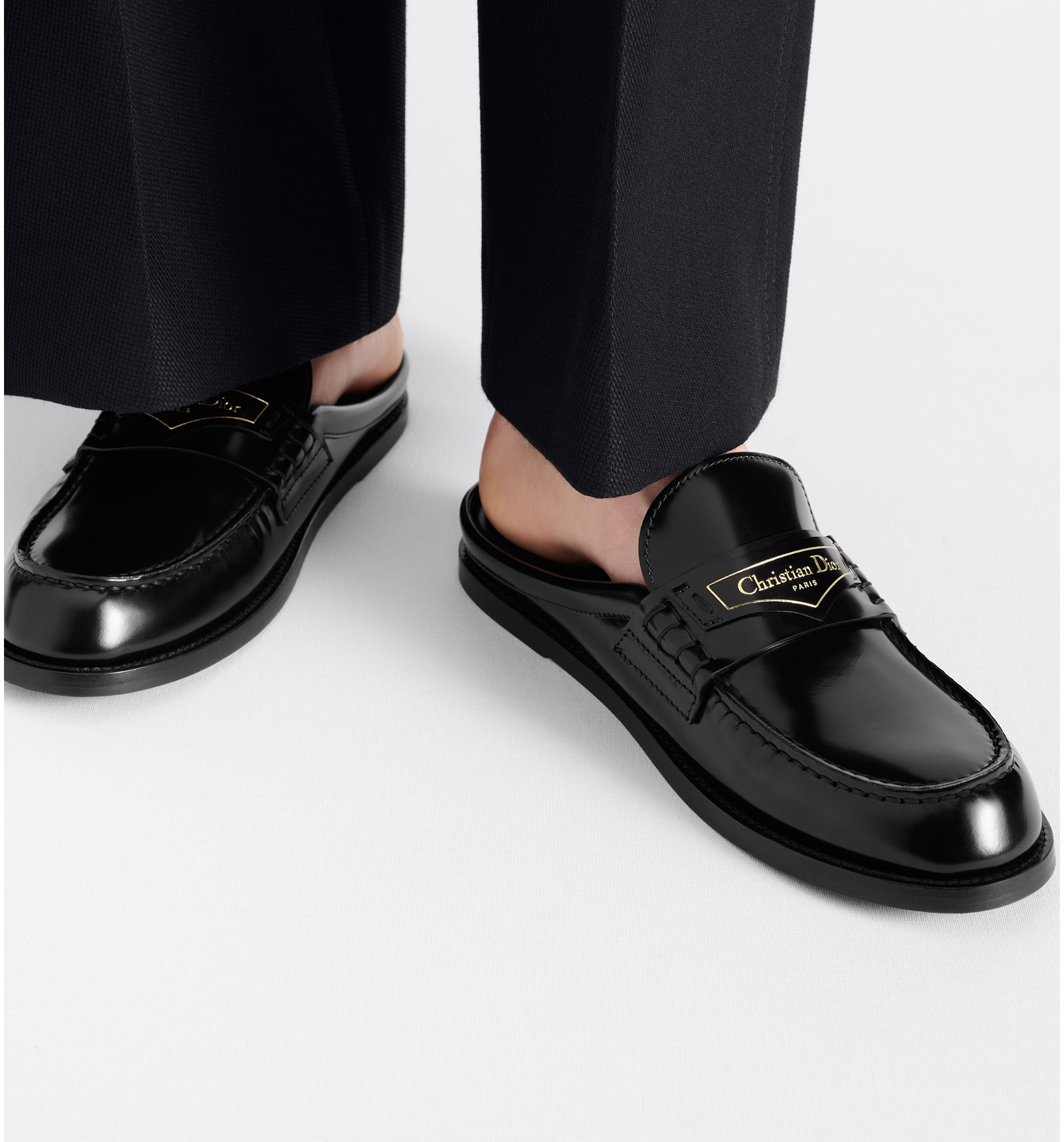 Dior Boy Mule Black Brushed Calfskin | DIOR