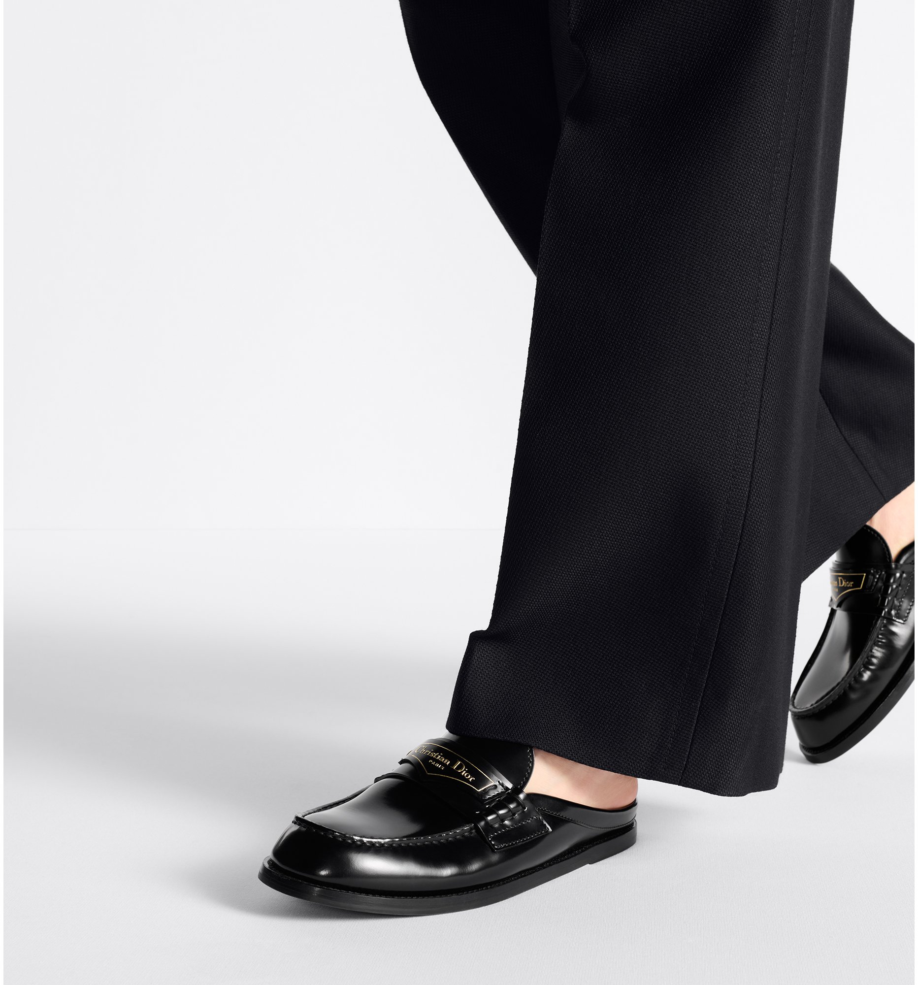 Dior Boy Mule Black Brushed Calfskin | DIOR