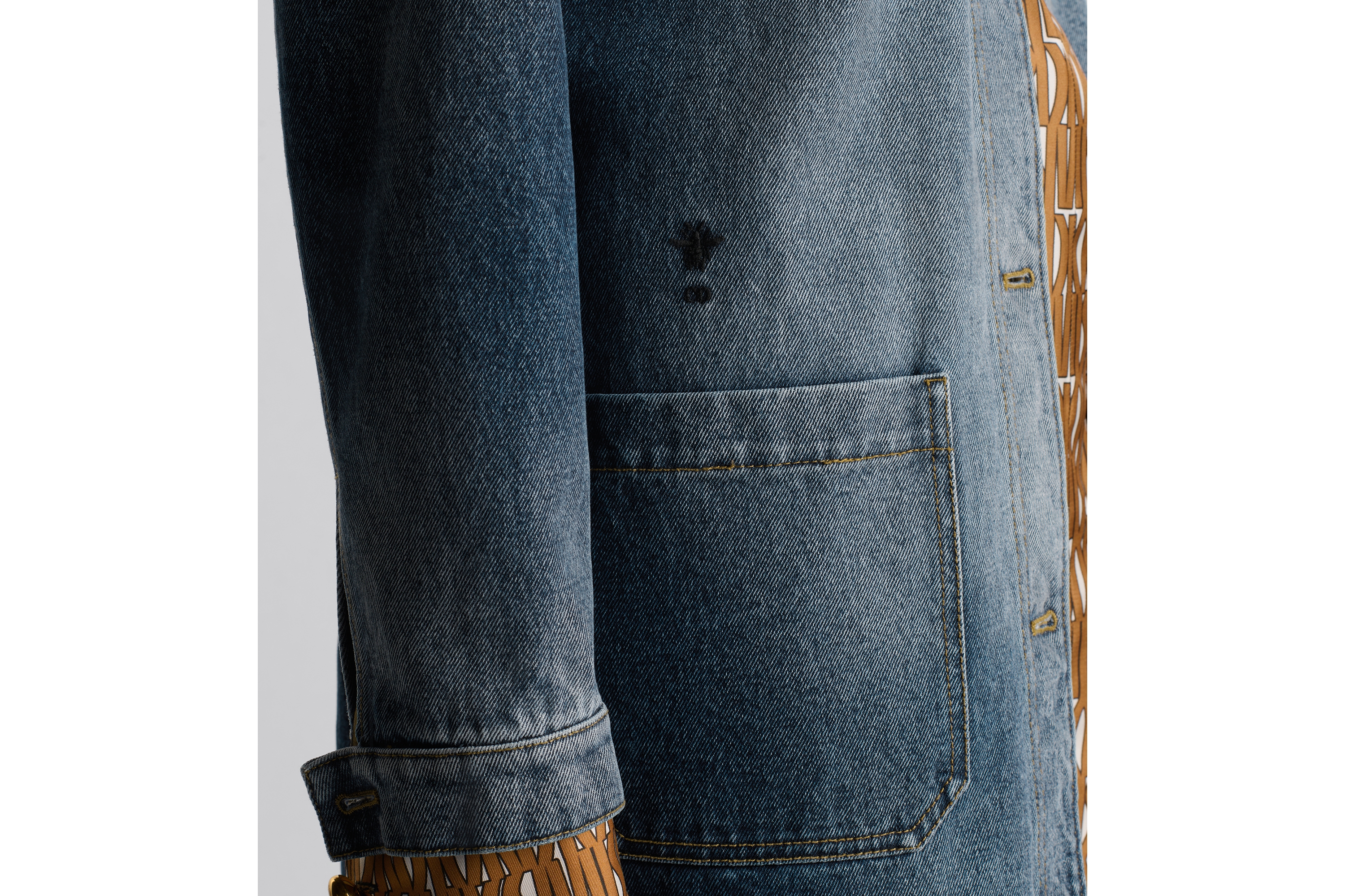 Long Belted Jacket Blue Stonewashed Cotton Denim with Dior Oblique ...