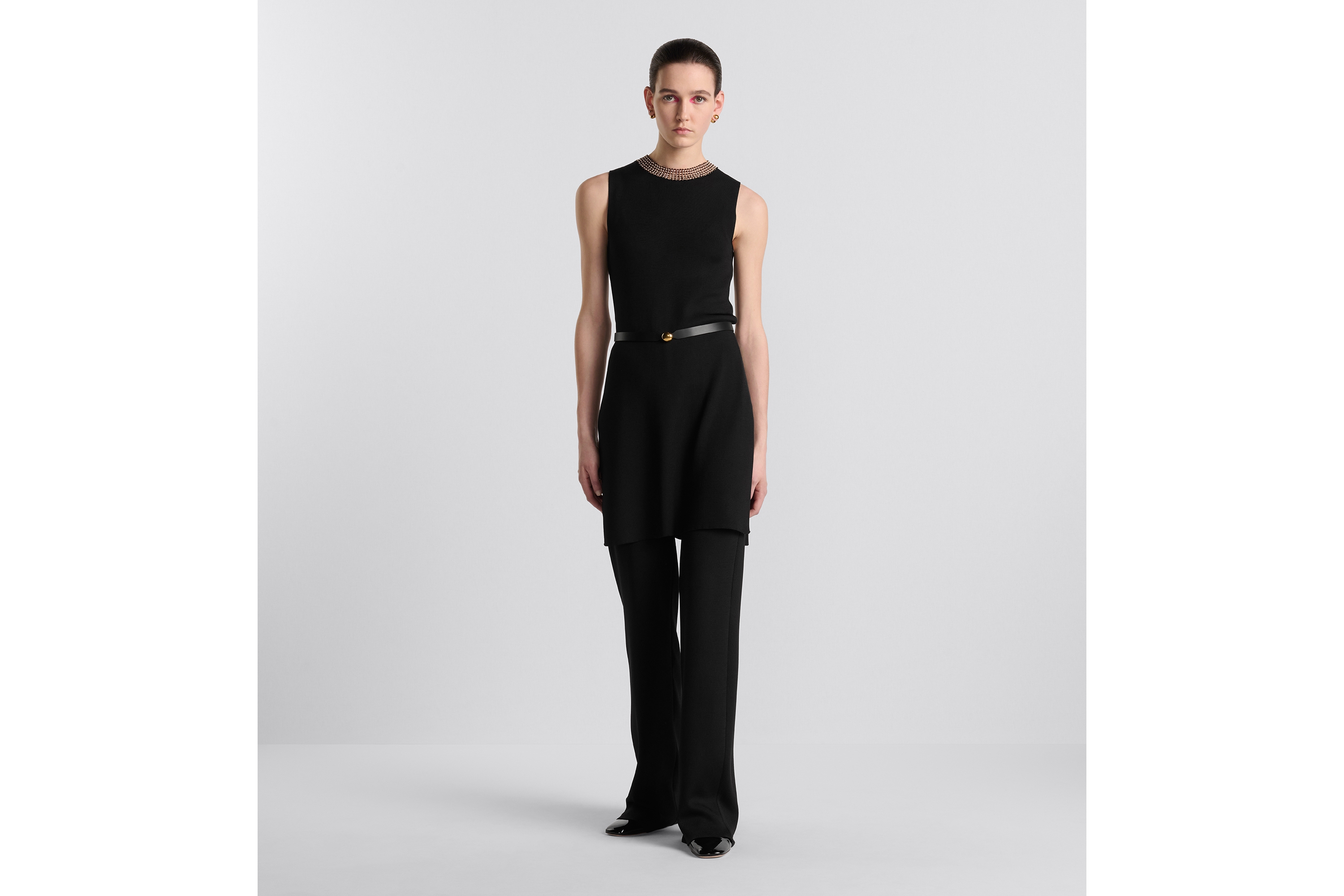 Flared Pants Black Silk Ribbed Knit | DIOR