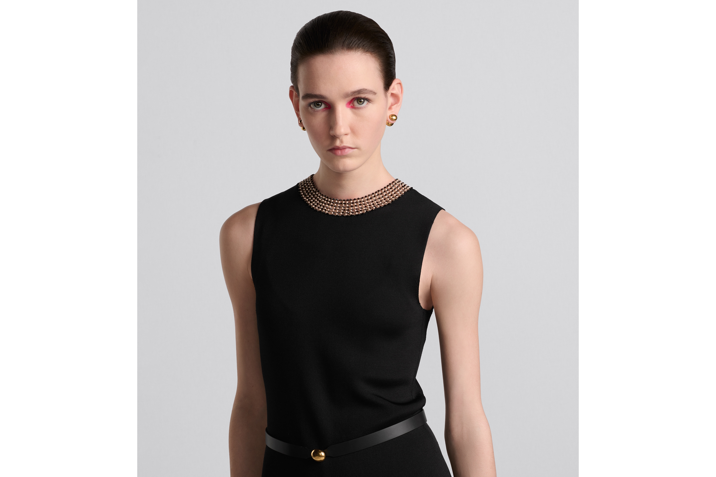 Embroidered Tunic Black Silk Ribbed Knit | DIOR