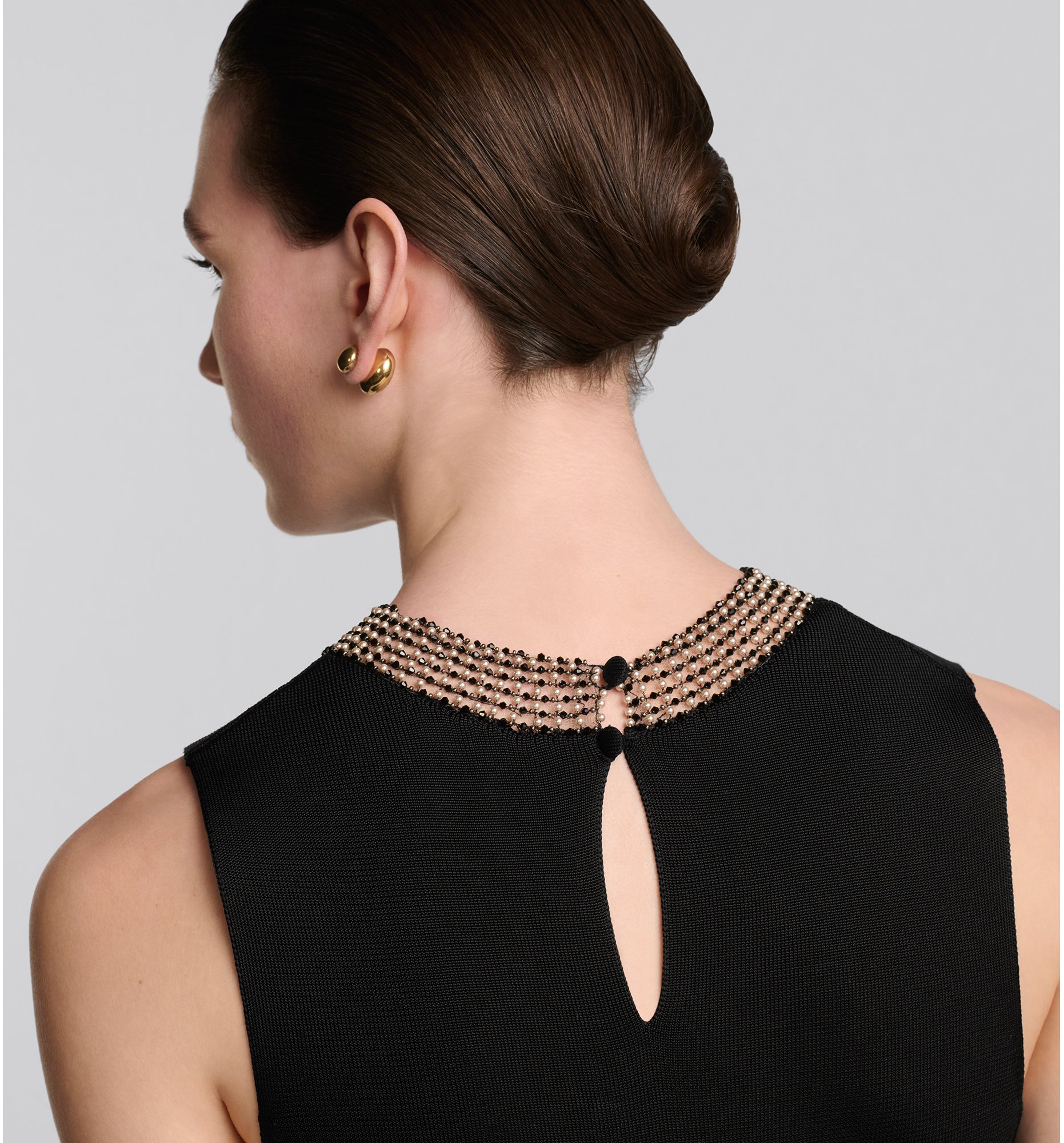 Embroidered Tunic Black Silk Ribbed Knit | DIOR