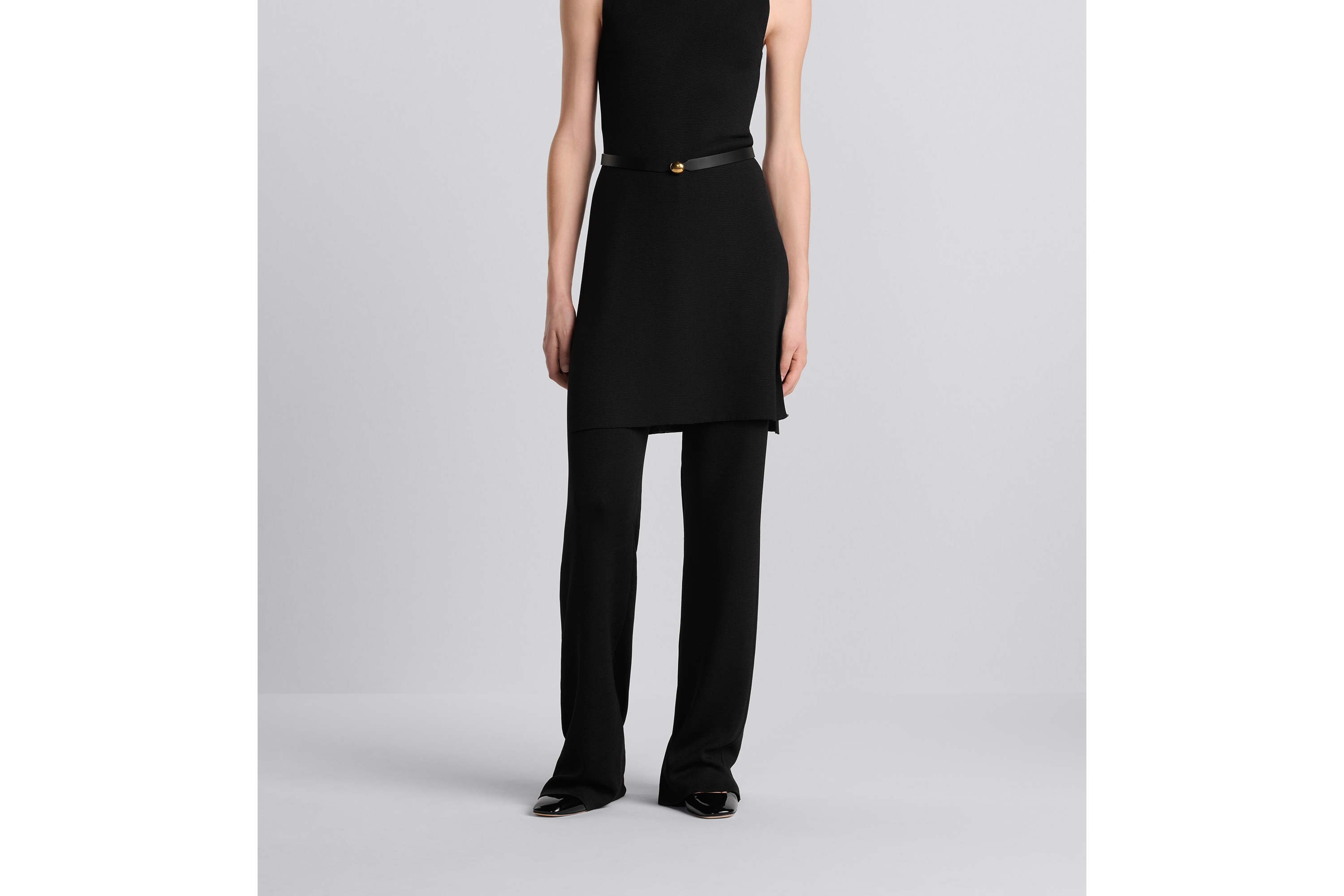 Flared Pants Black Silk Ribbed Knit | DIOR