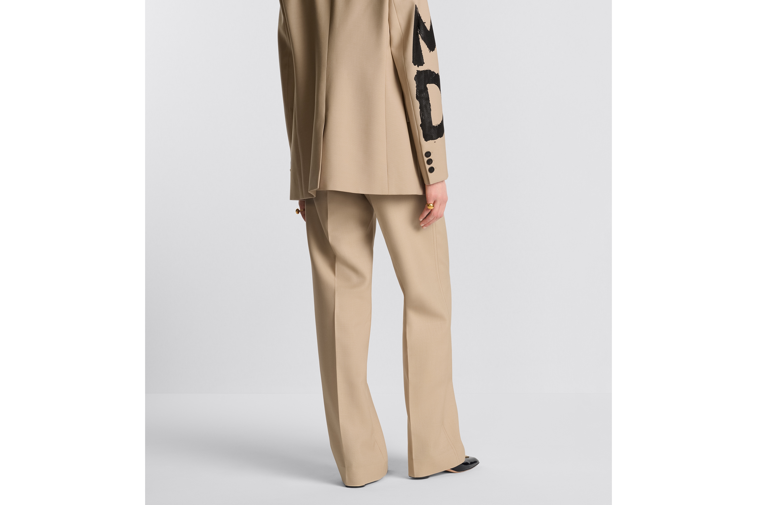 Pantalon ample Laine vierge et mohair beiges | DIOR