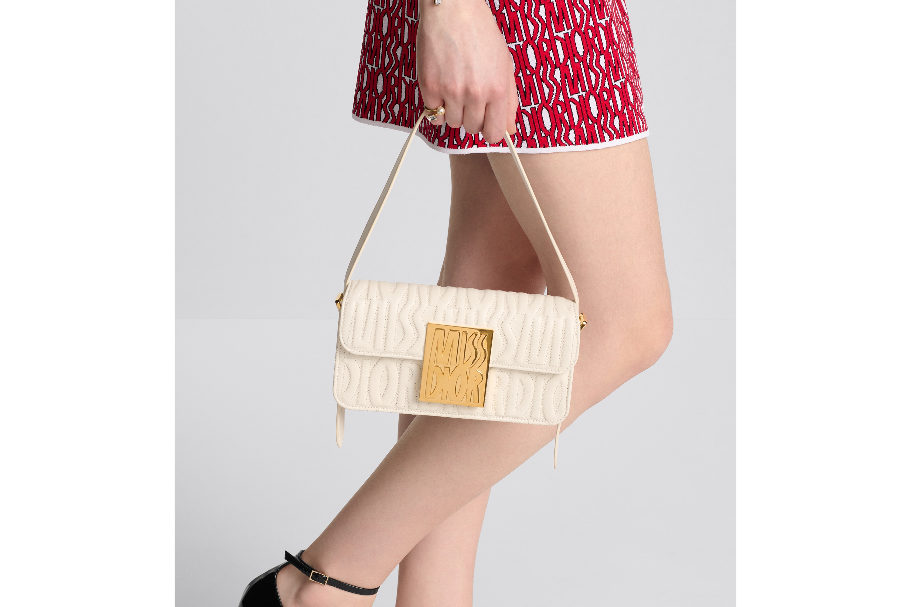 Miss Dior Flap Bag Latte Quilted Miss Dior Allover Calfskin | DIOR