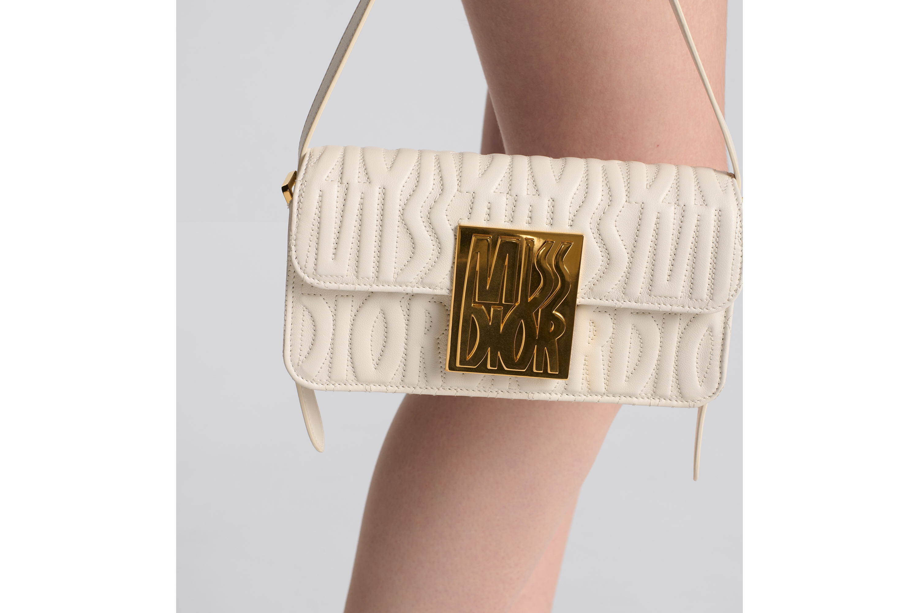 Miss Dior Flap Bag Latte Quilted Miss Dior Allover Calfskin | DIOR