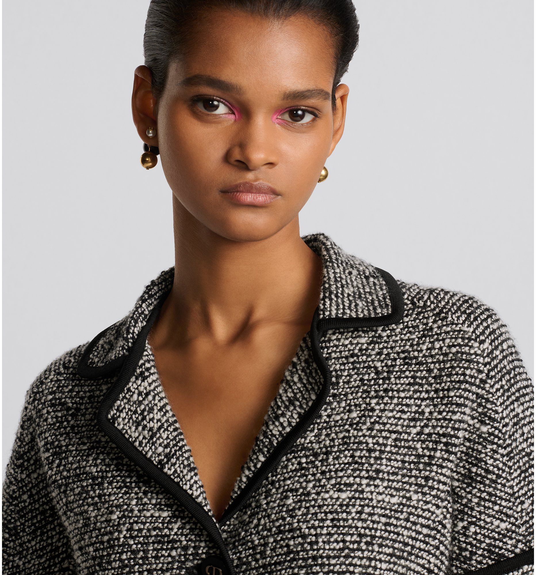 Giacca a maniche corte con cintura Maglia testurizzata di misto lana ...