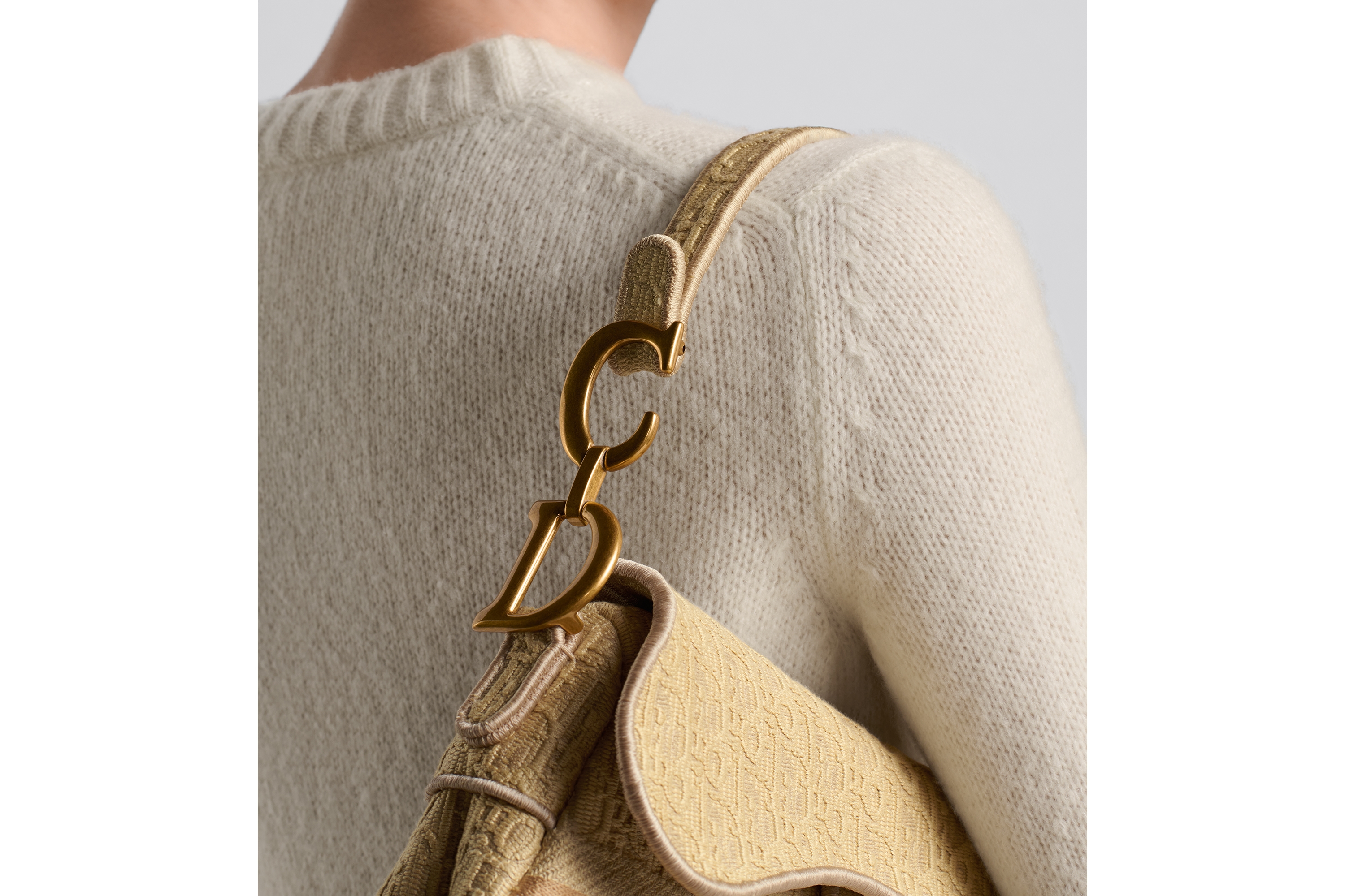 Saddle Bag Beige Dior Oblique Embroidered Raffia | DIOR