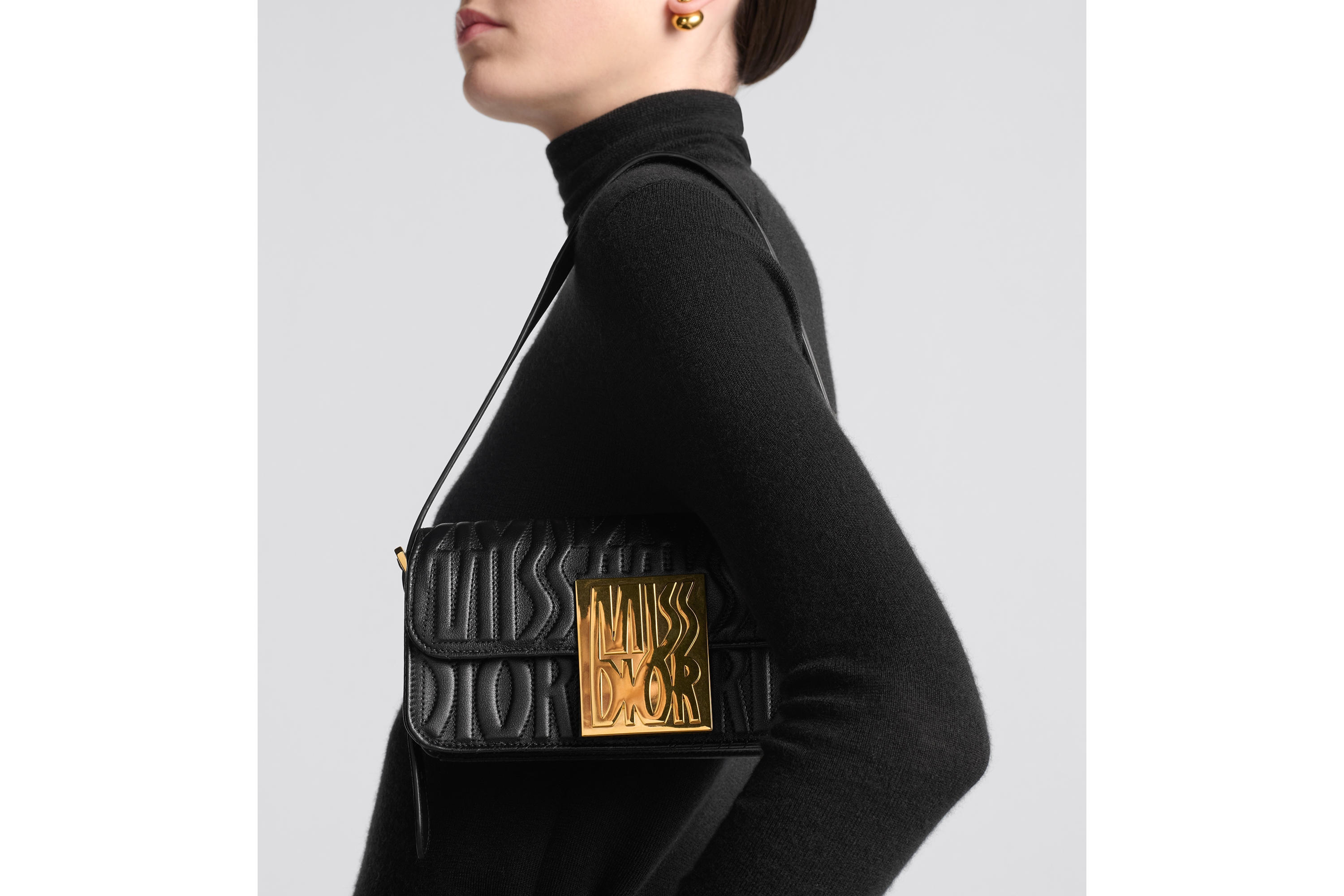 Miss Dior Flap Bag Black Quilted Miss Dior Allover Calfskin | DIOR