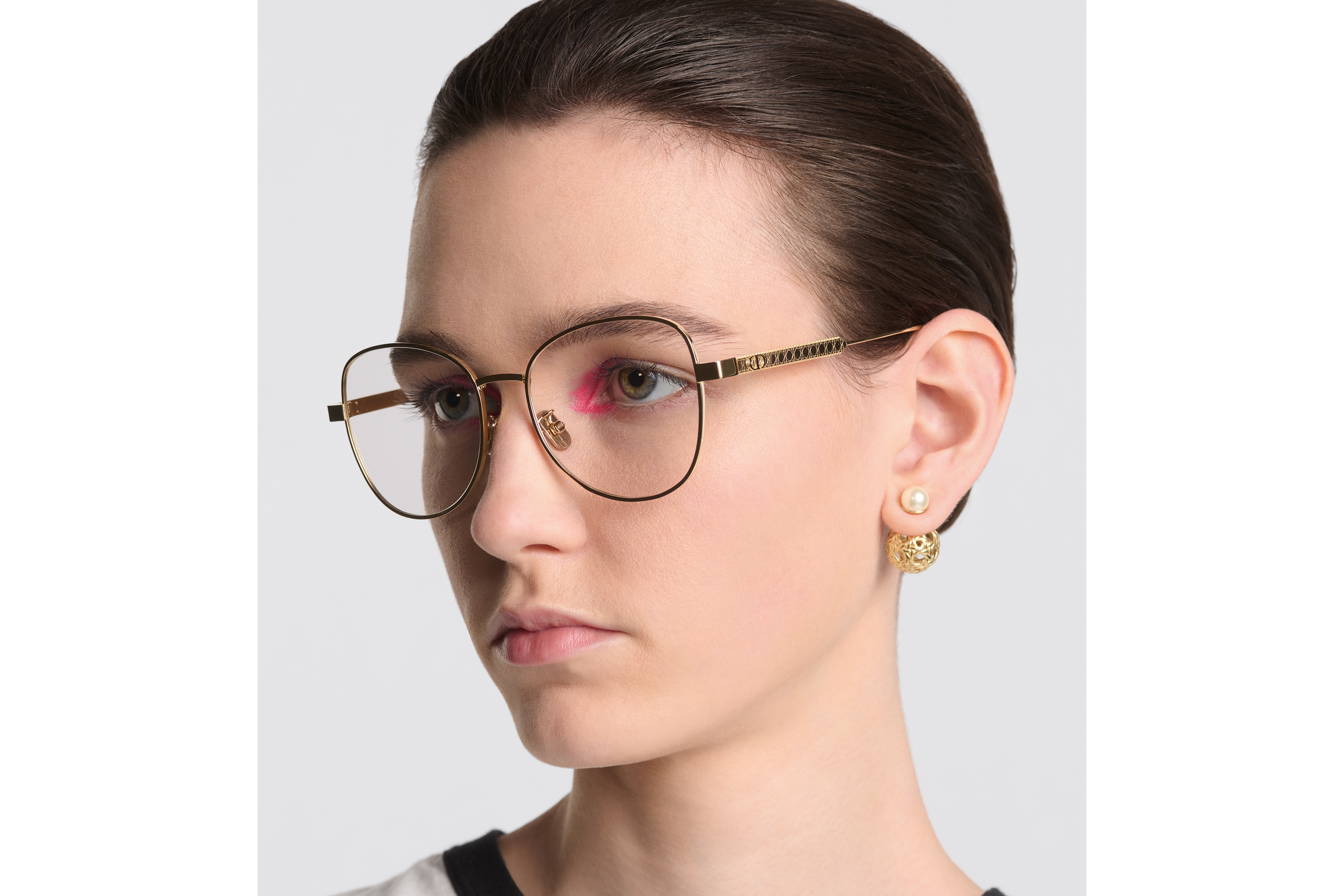 DiorCannage B1F Brille in Schmetterlingsform aus Metall mit Gold-Finish mit Gläsern mit ...