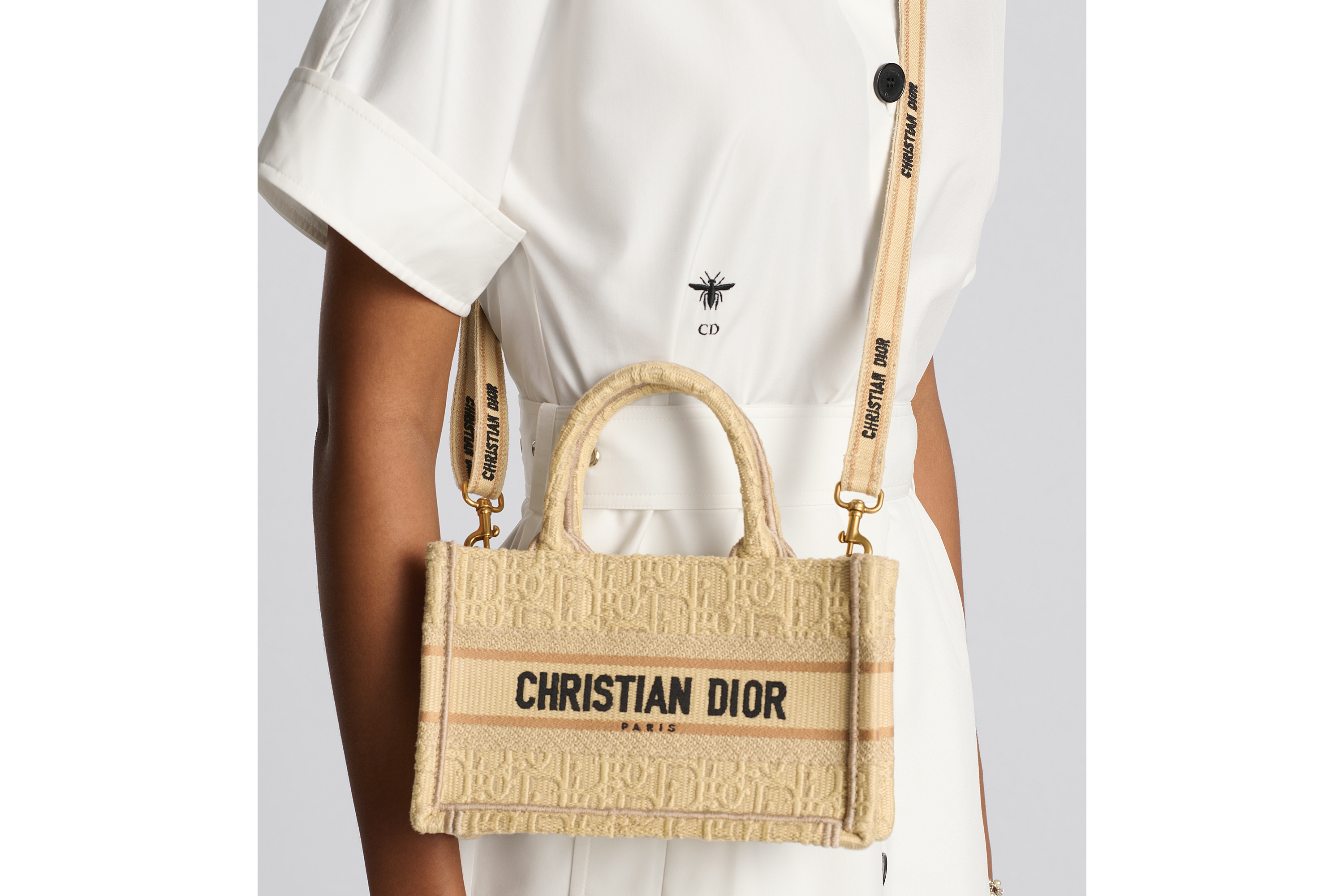 Mini Dior Book Tote Beige Dior Oblique Raffia (21.5 x 13 x 7.5 cm) | DIOR