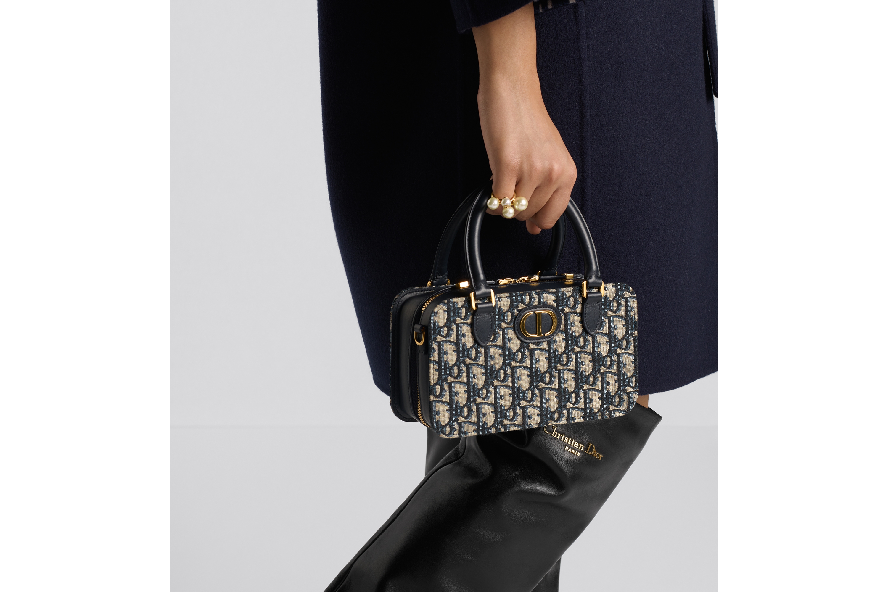 30 Montaigne Mini Doctor Bag Blue Dior Oblique Jacquard and Smooth ...