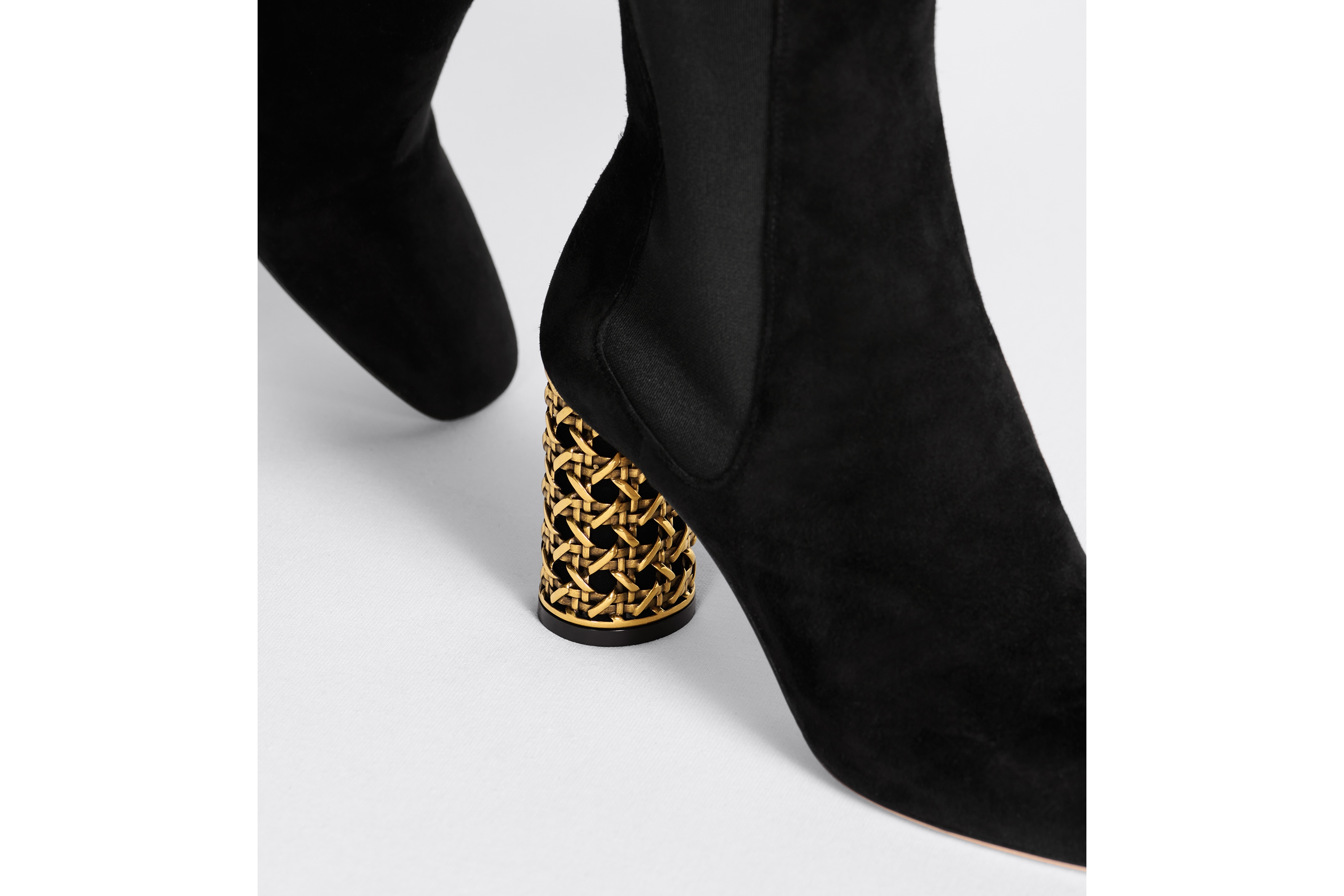 Bottine à talon Dior Icon Chèvre velours noir | DIOR