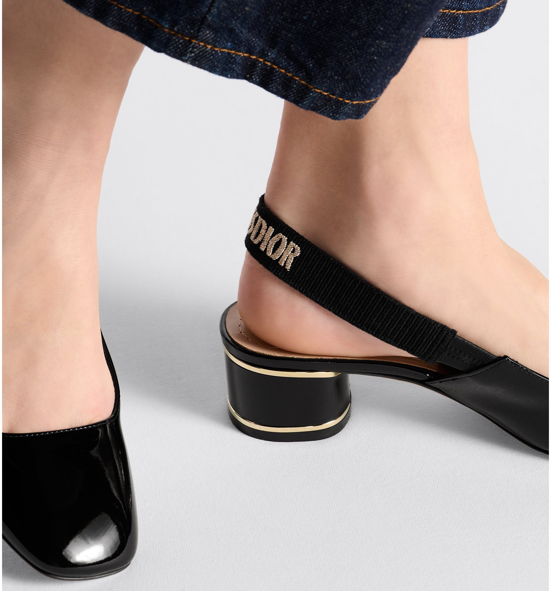 Miss Dior Paris Slingback Pump Black Patent Calfskin | DIOR