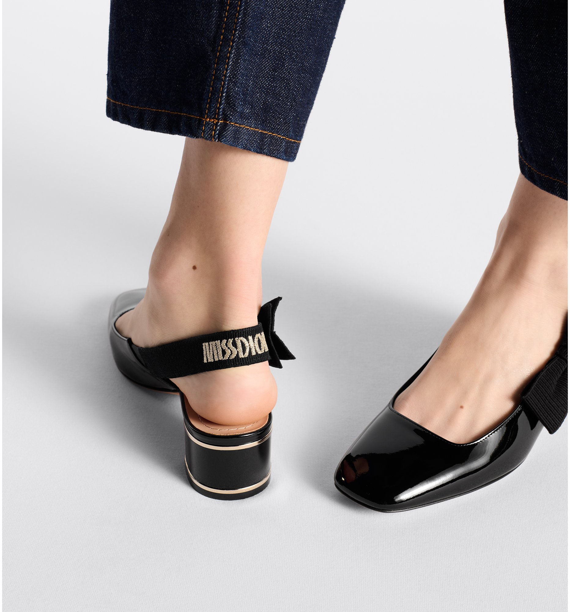 Miss Dior Paris Slingback Pump Black Patent Calfskin | DIOR