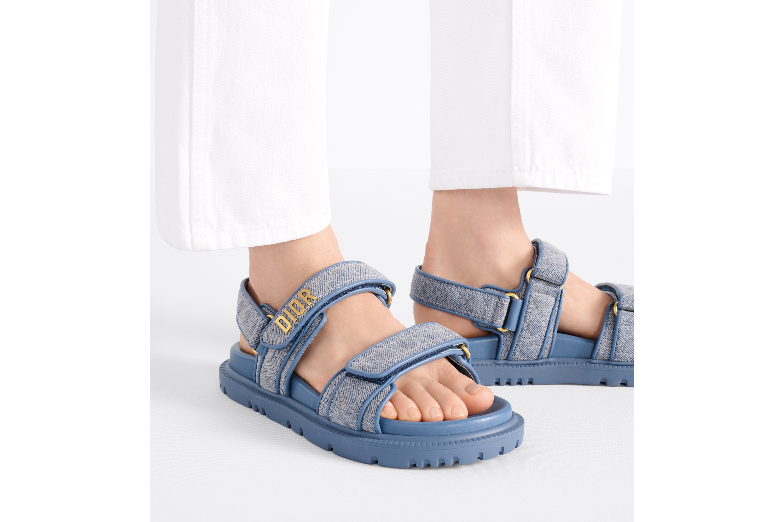 Dioract Sandal Blue Cannage Denim | DIOR