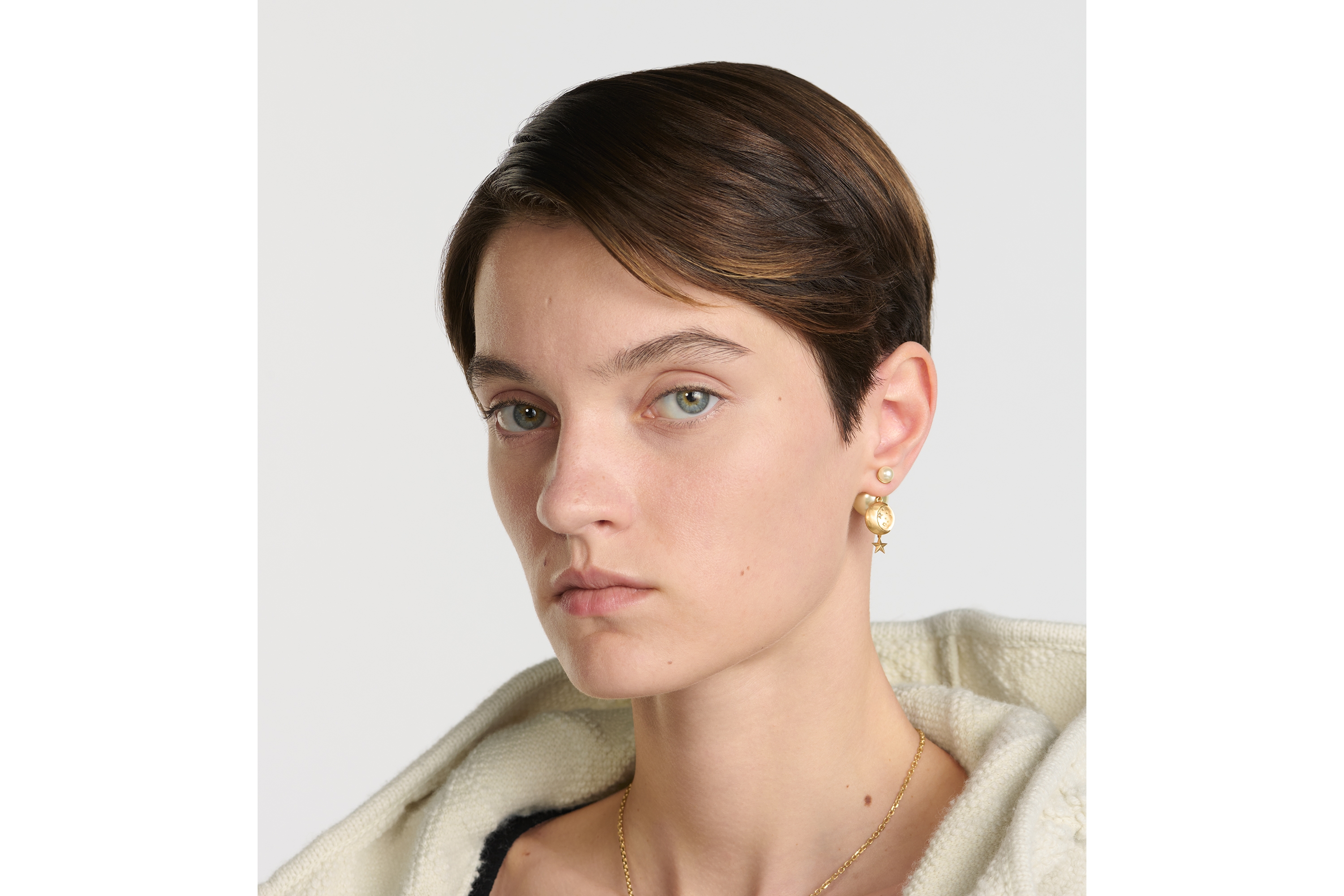 Dior Tribales Earrings Gold-Finish Metal with White Resin Pearls and ...