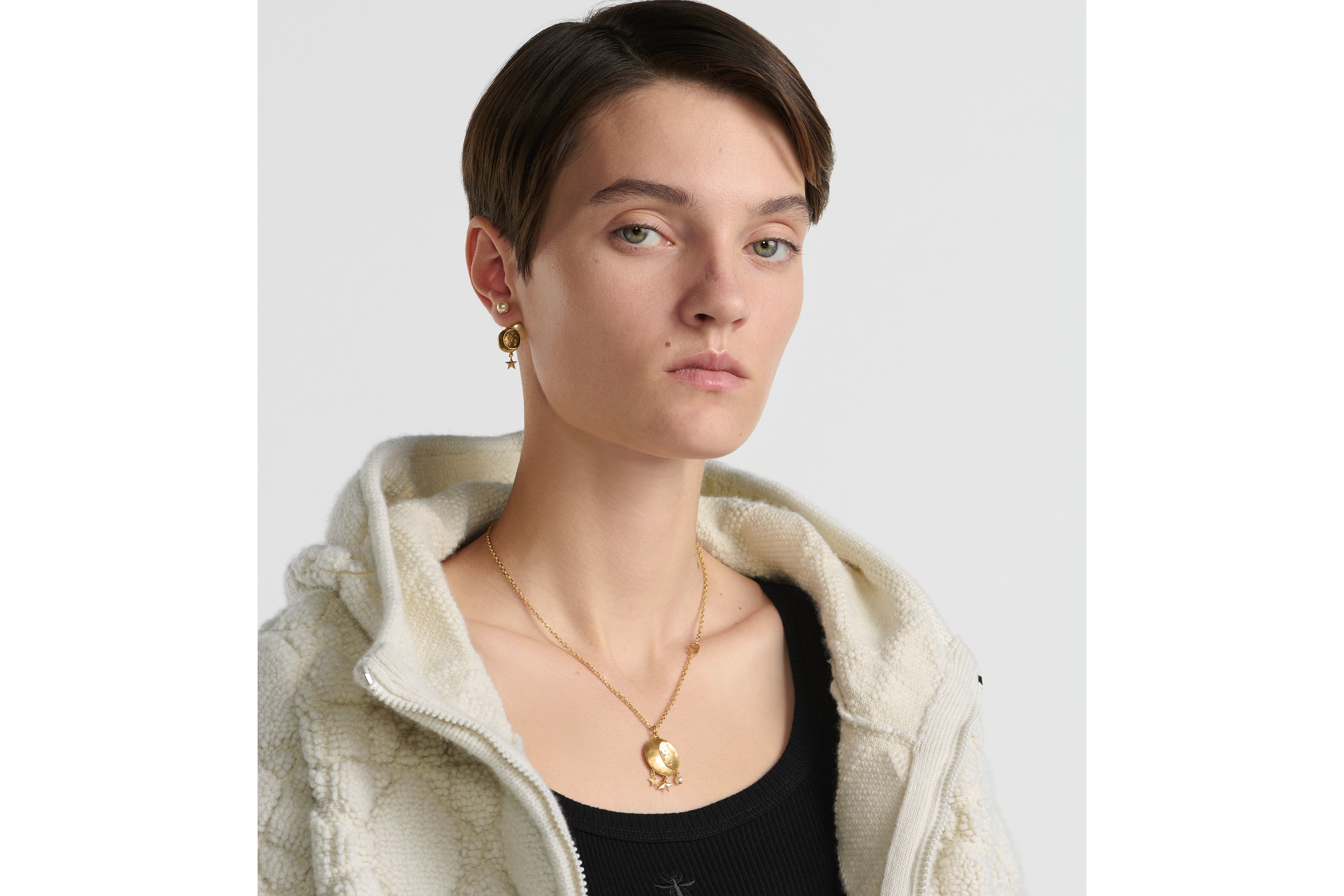 Collana Dior Astral Metallo con finitura color oro, perla in resina ...