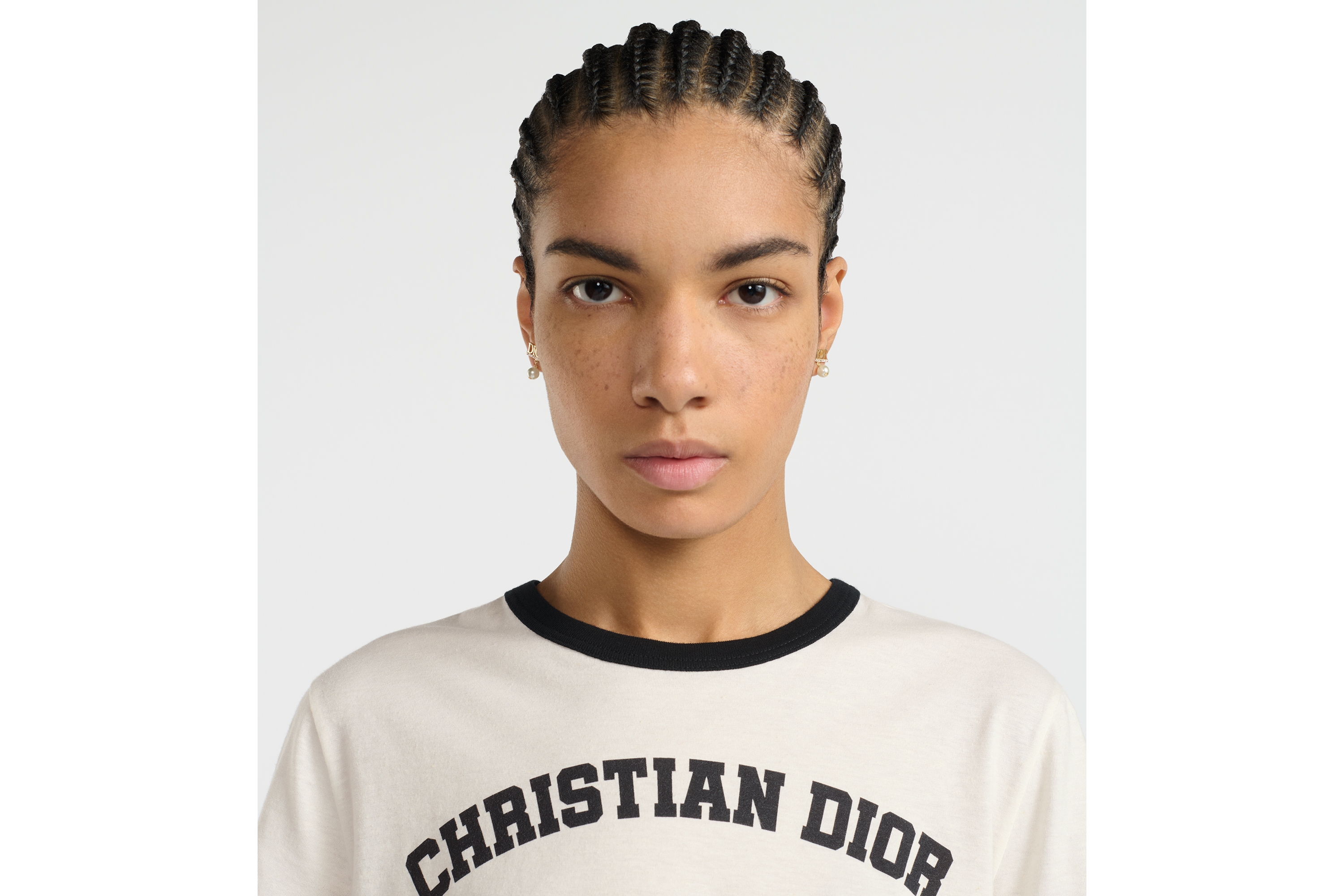 Dio(r)evolution Earrings Gold-Finish Metal with White Resin Pearls and ...