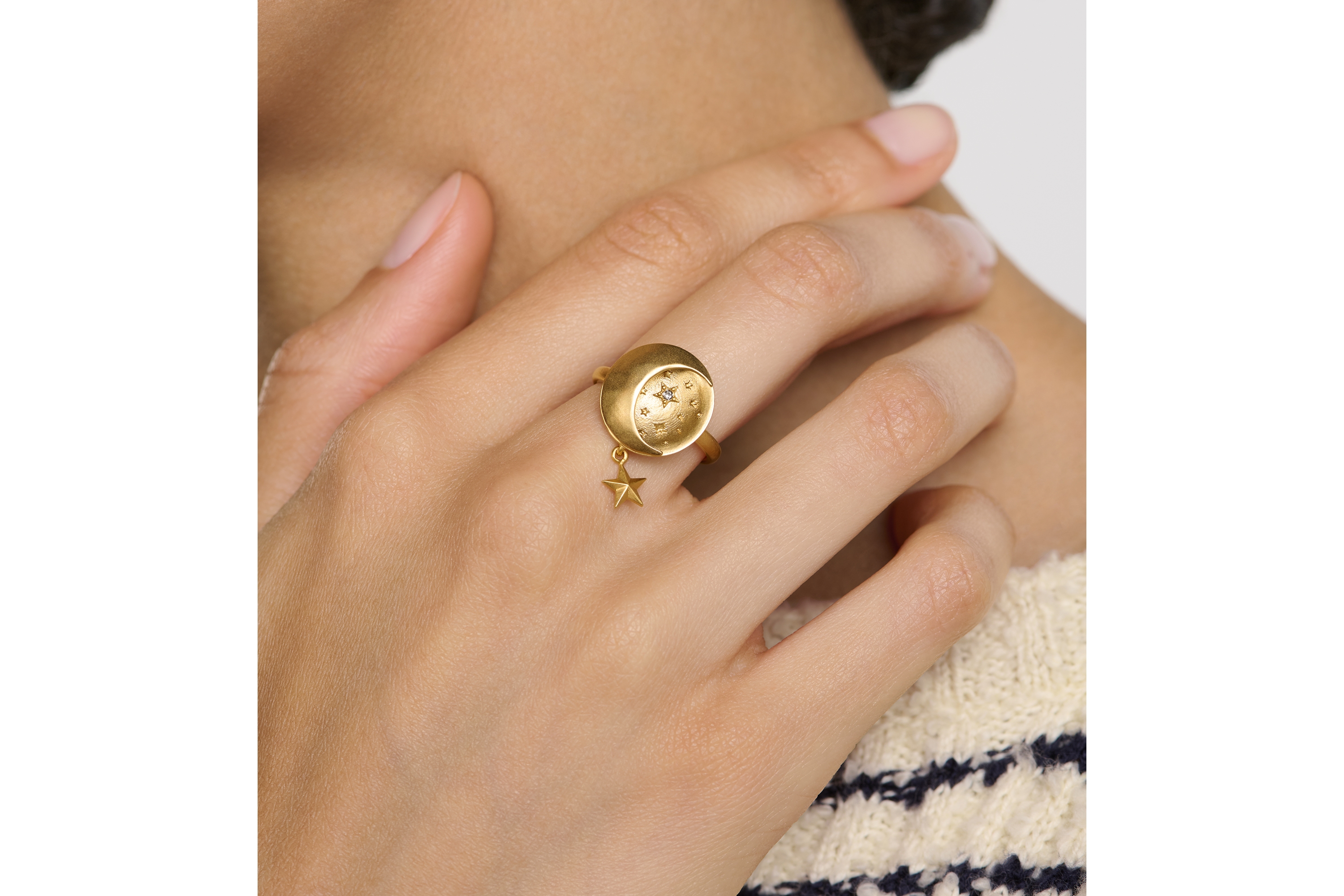 Dior Astral Ring Gold-Finish Metal and Silver-Tone Crystal | DIOR