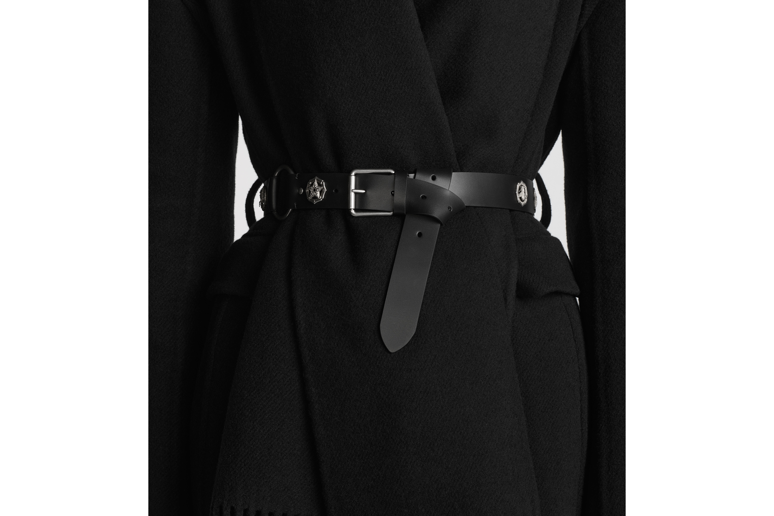 Dior Symbol Belt Black Smooth Calfskin and Antique Matte Silver-Finish ...