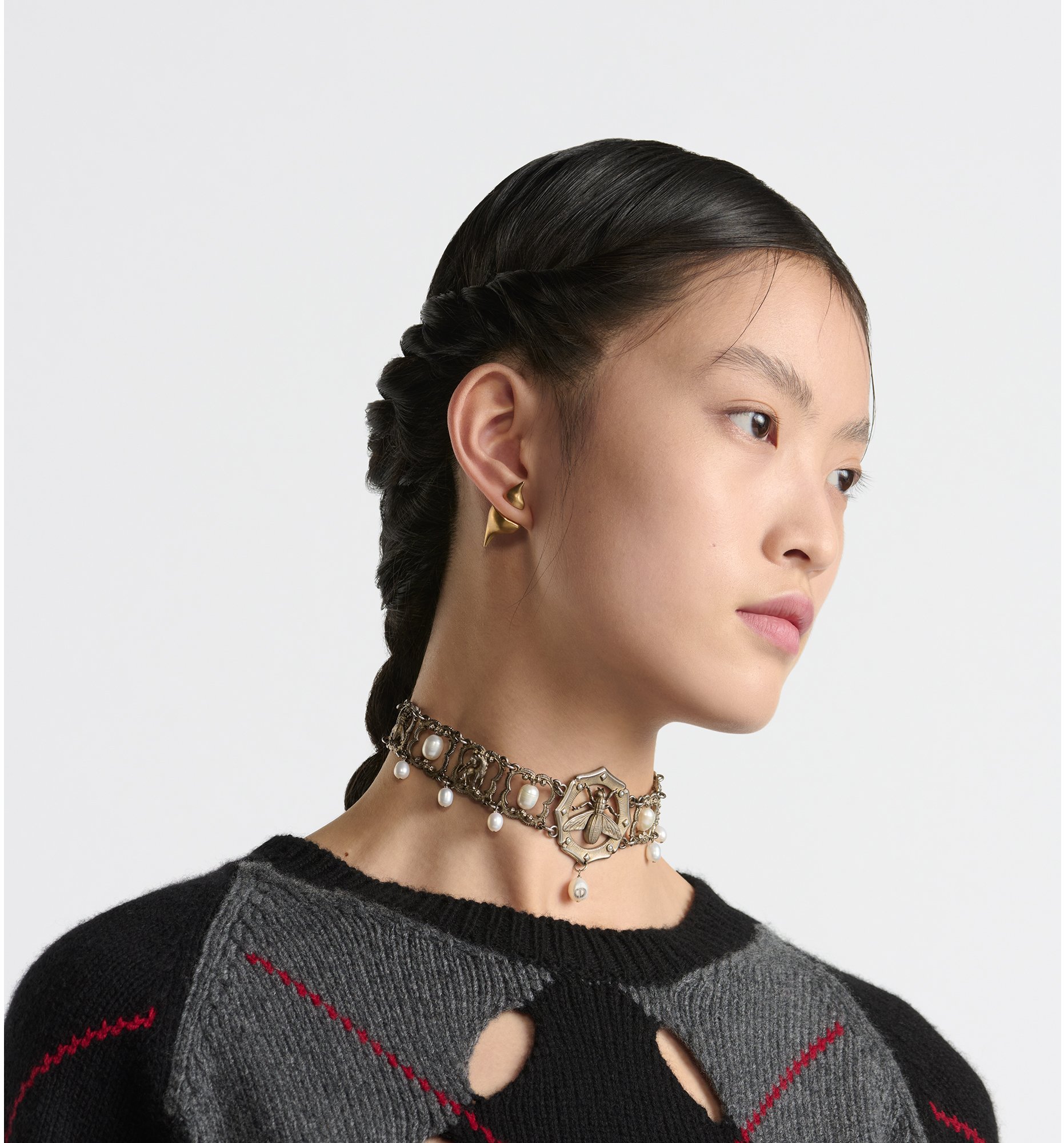 Dior Symbol Choker Semi-Matte Antique Palladium-Finish Metal and ...