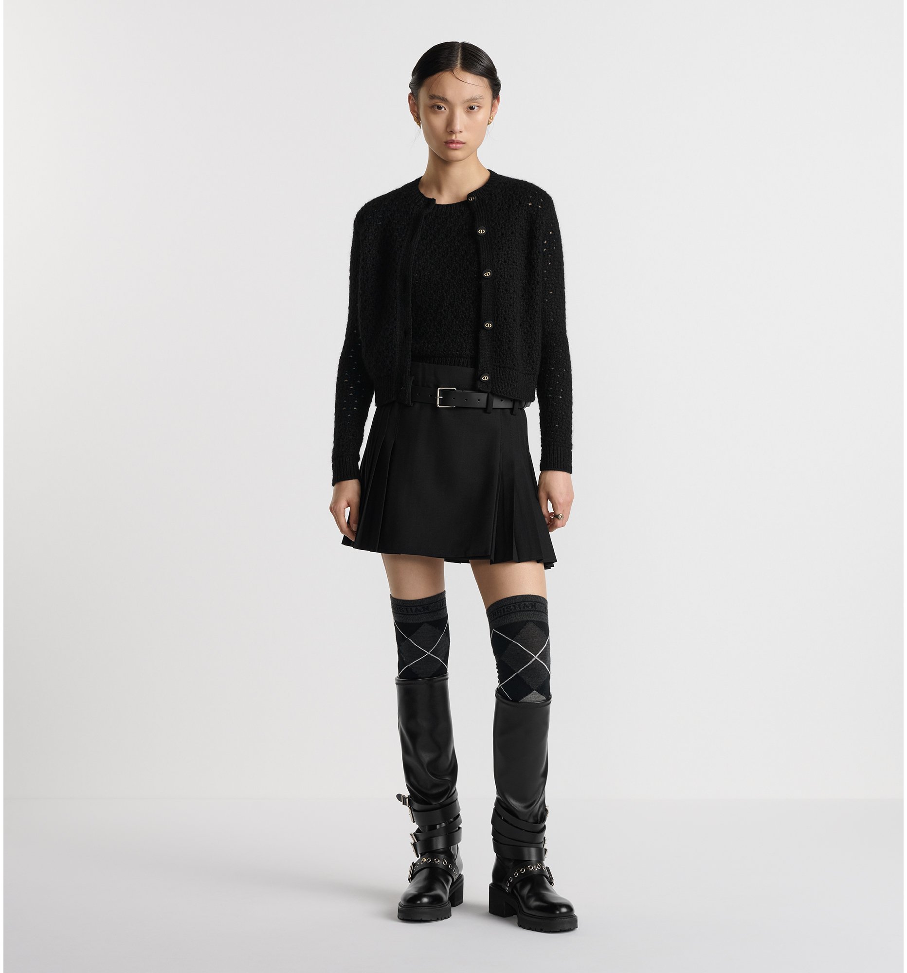 Belted Short Kilt Black Wool and Mohair | DIOR