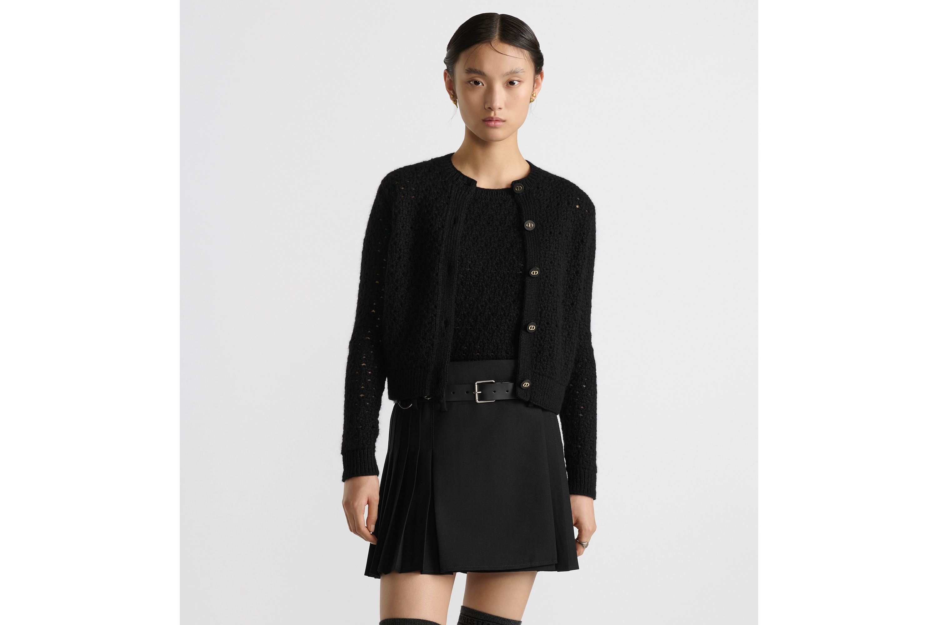 Belted Short Kilt Black Wool and Mohair | DIOR