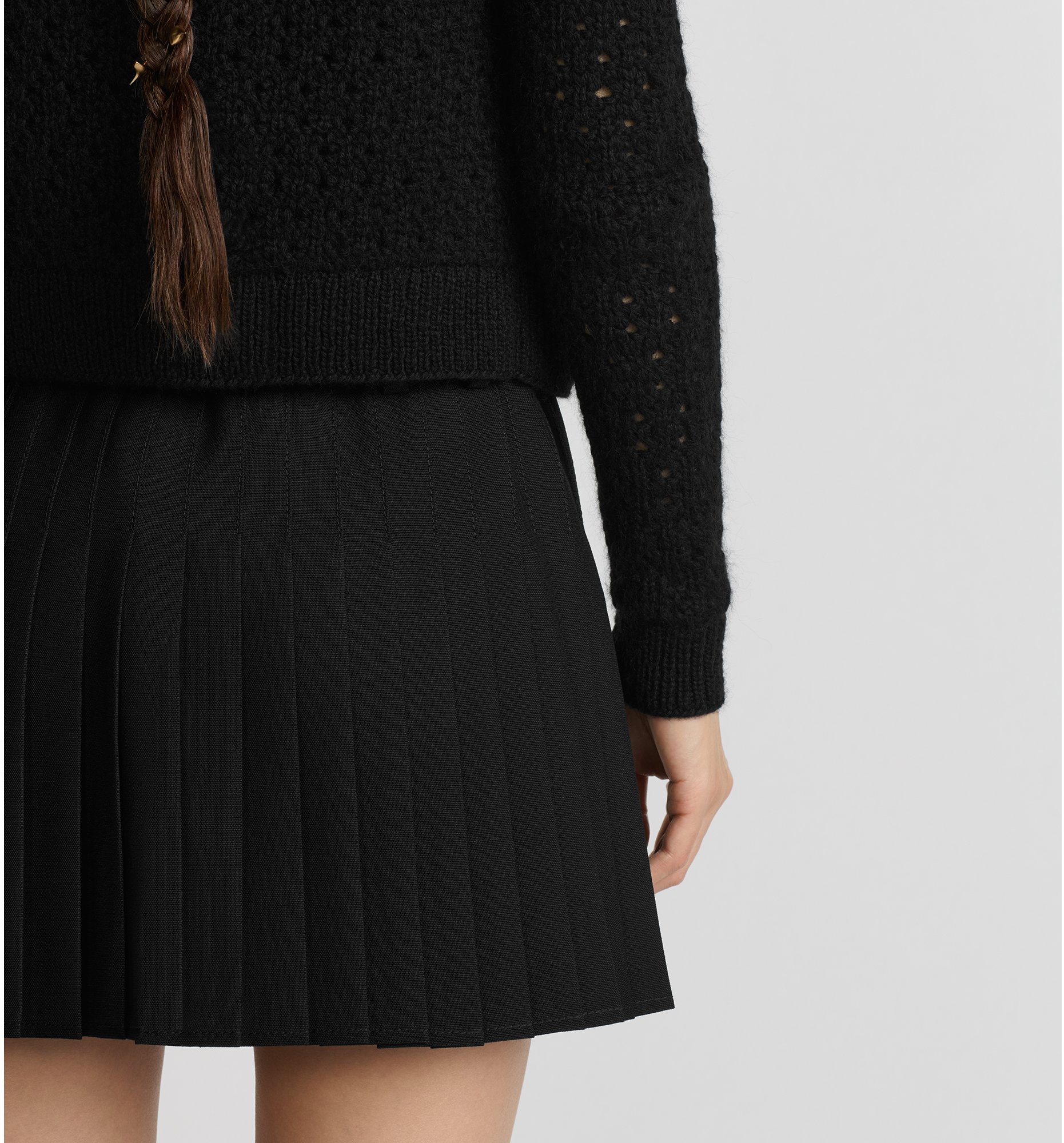 Belted Short Kilt Black Wool and Mohair | DIOR