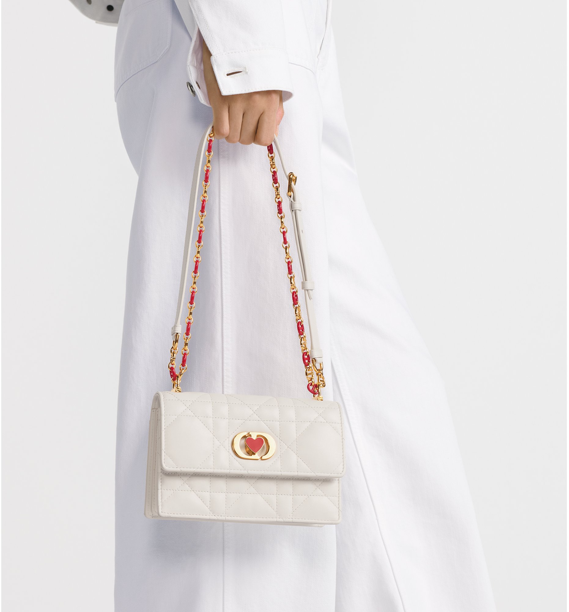 Dioramour Miss Caro Mini Bag Latte Macrocannage Lambskin | DIOR