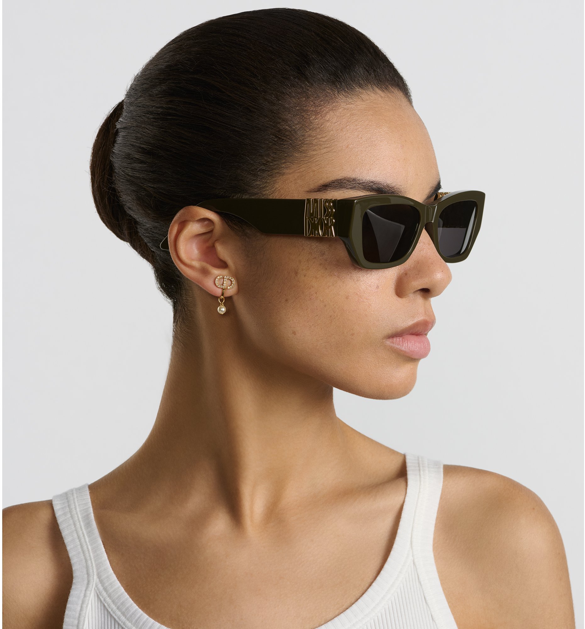 MissDior S1F 卡其色長方形太陽眼鏡 | DIOR