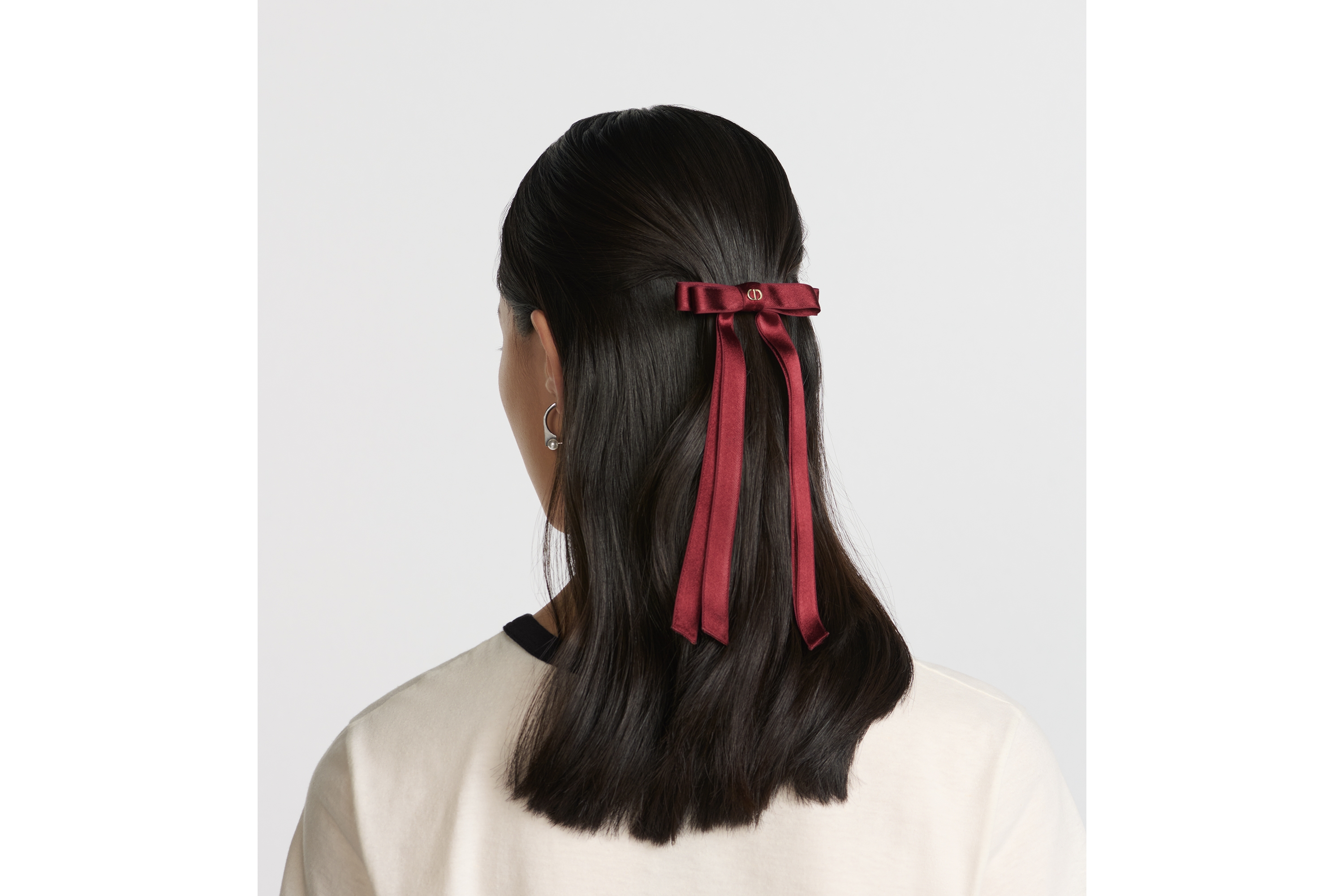 Dior Twist Bow Garnet Red Grosgrain | DIOR